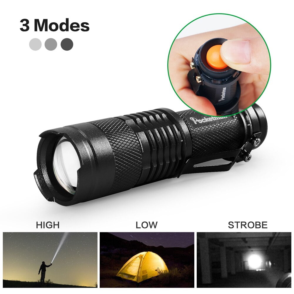 Mini High Power L2 LED Flashlight Waterproof Q5 LED Torch Adjustable ...