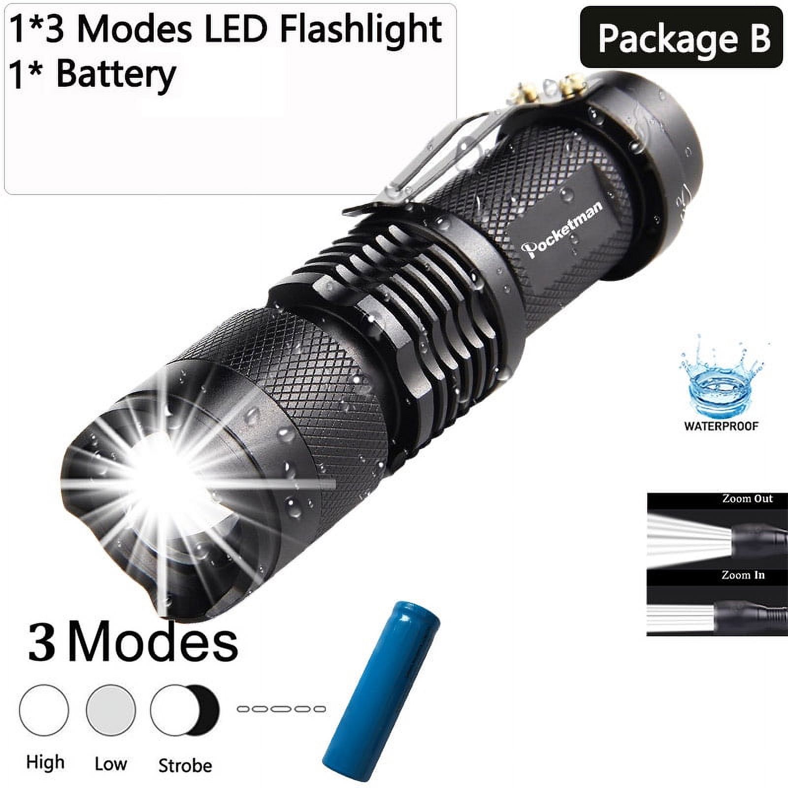 Mini High Power L2 LED Flashlight Waterproof Q5 LED Torch Adjustable ...