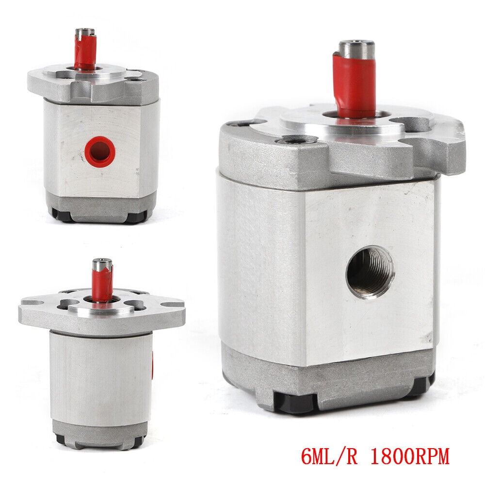 Mini High Pressure Hydraulic Gear Pump Flat Key Shaft SAE 6ml/r 21MPa ...