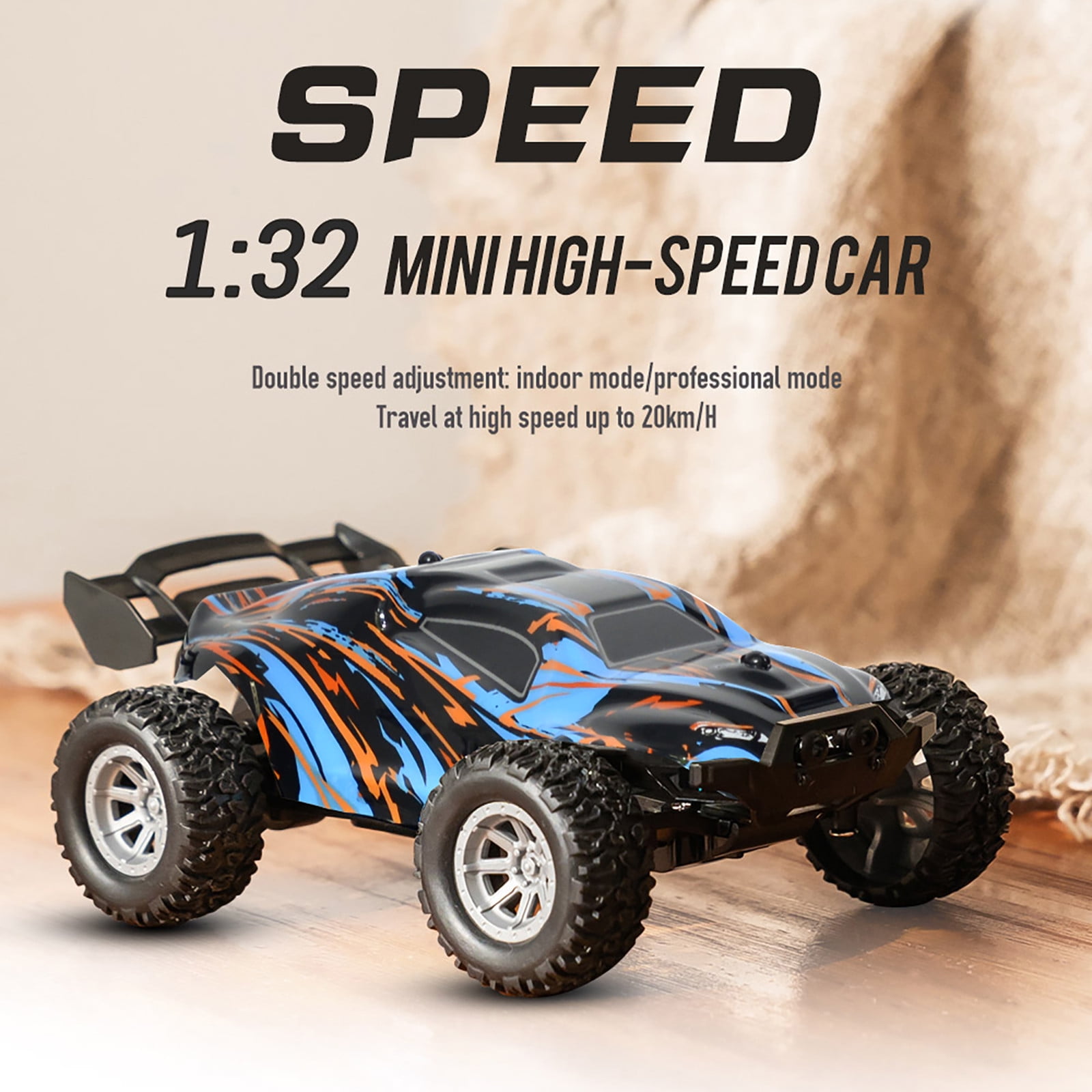 Mini High-Speed RC Car 1/32 Scale - Double Speed Adjustment, 20km/H, 2 ...