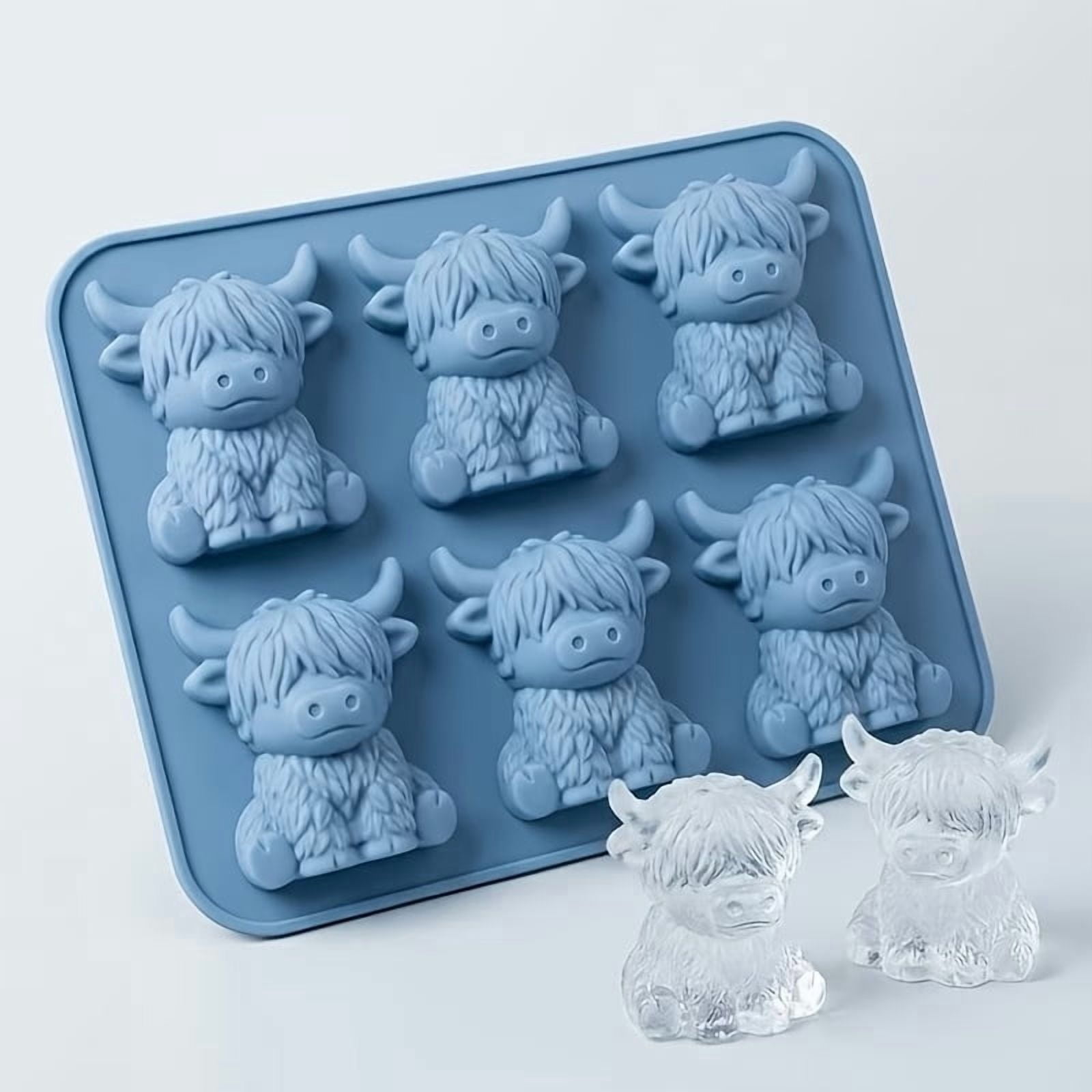 Mini Highland Cow Ice Cube Mold Adorable 3D Ice Cubes for Drinks ...