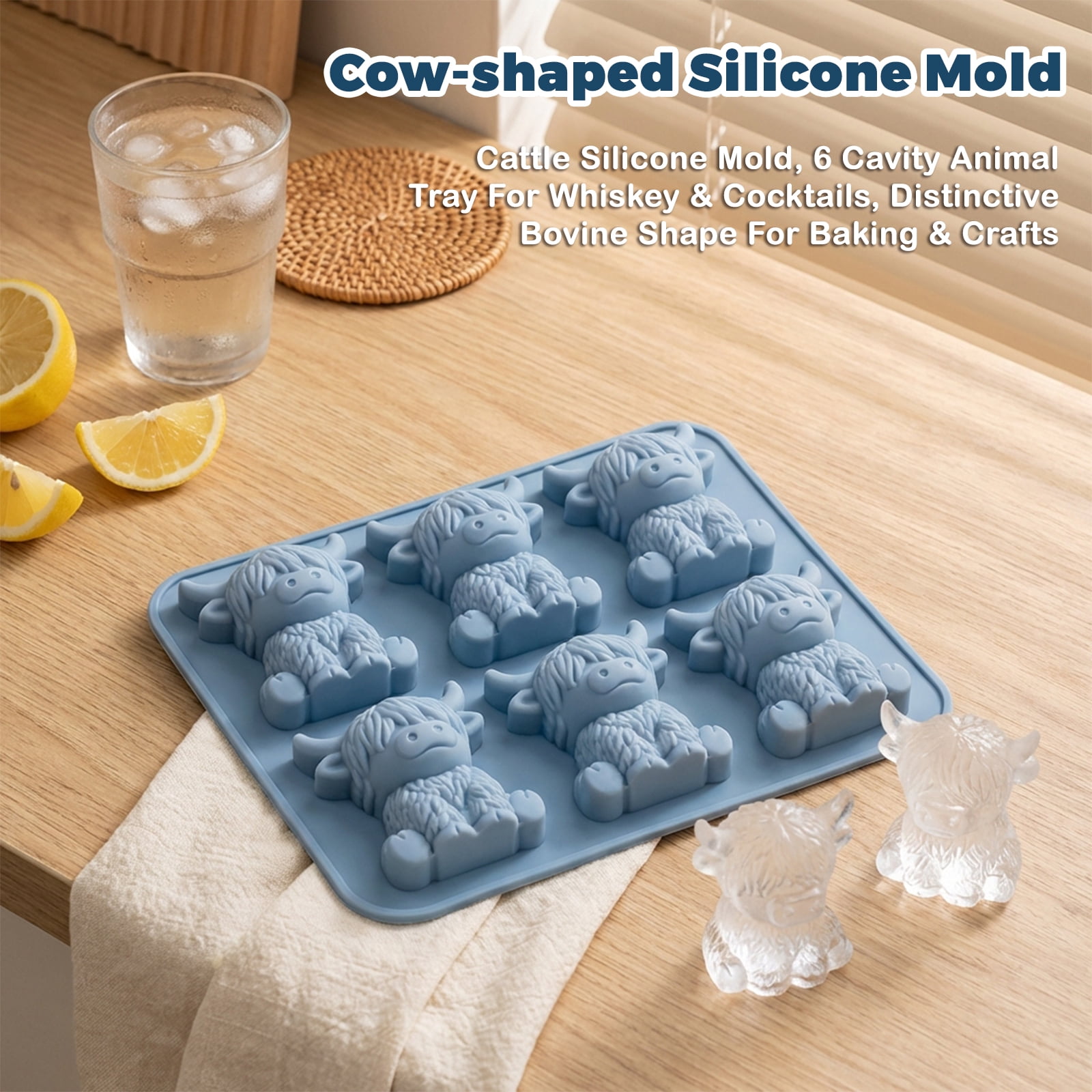 Mini Highland Cow Ice Cube Tray– Cute 3D Ice for Drinks, Parties ...