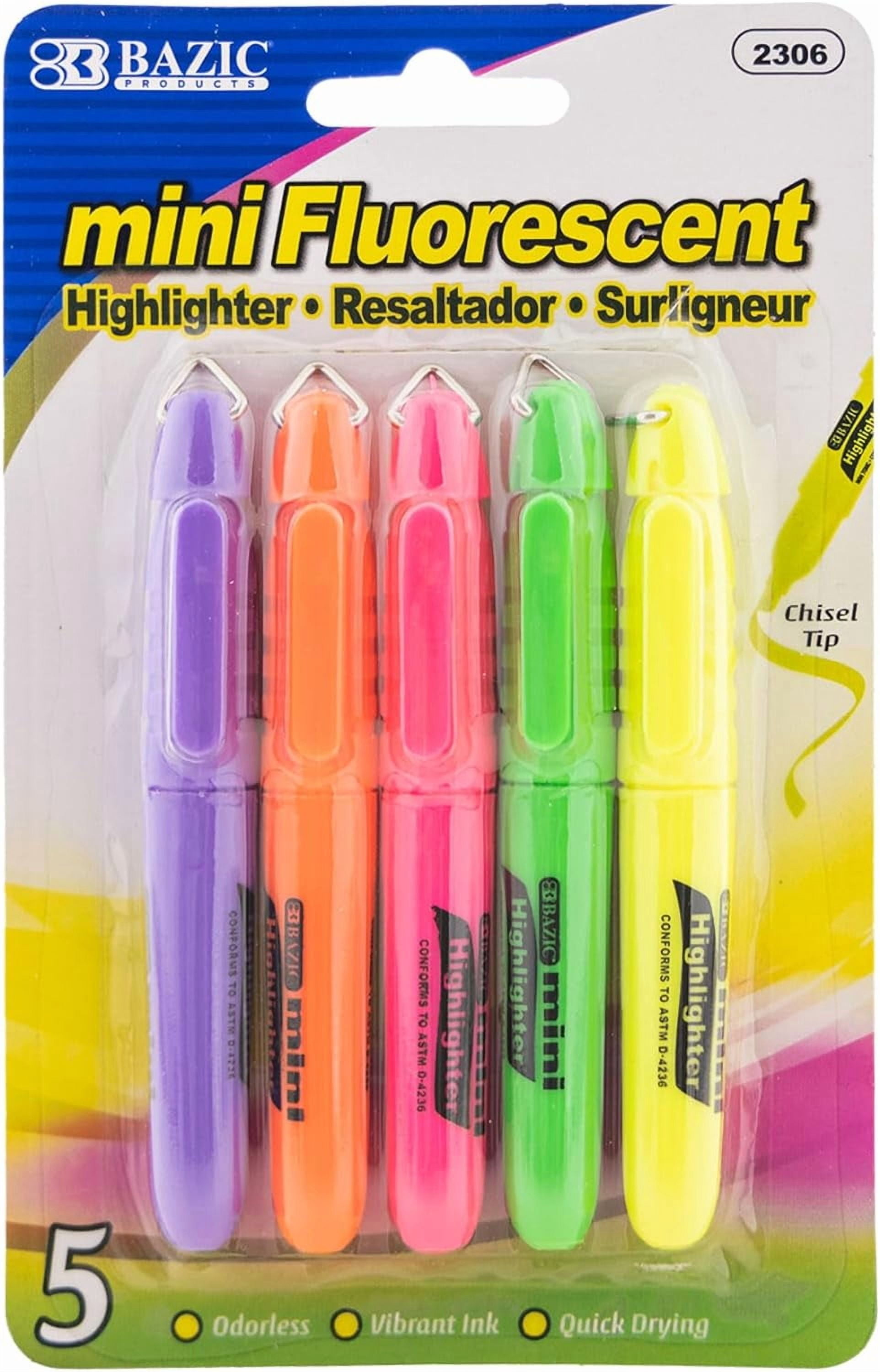 Mini Highlighter Pen Assorted Color, Chisel Tip Broad Fine Line ...