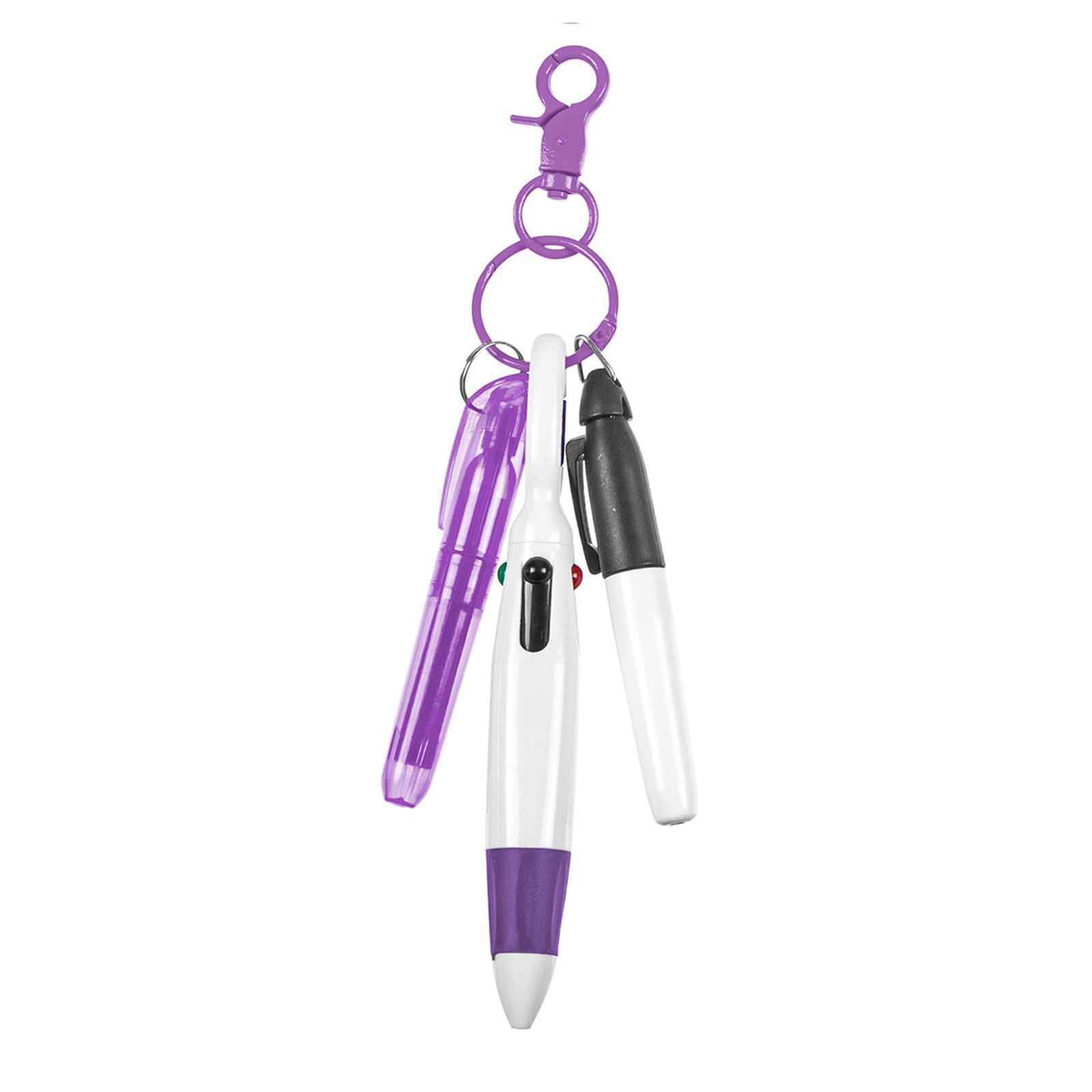 Mini Highlighter Set with Carabiner Clip Shuttle Pen Retractable with ...