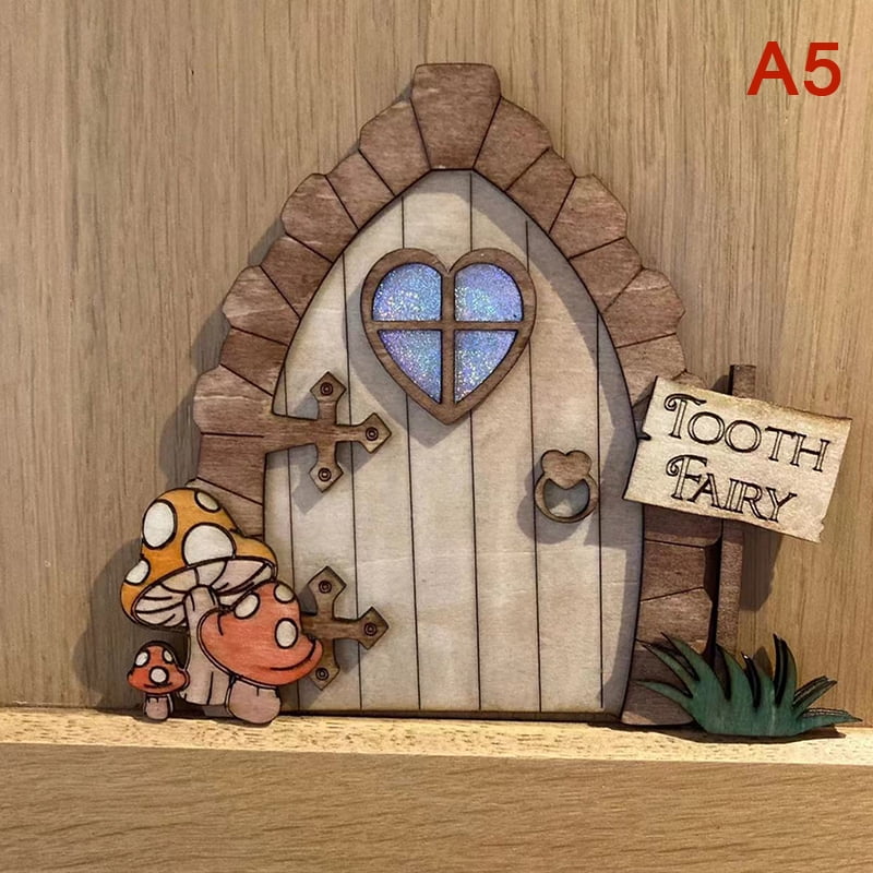Mini Home Decorations Wooden Fairy Door Fairy Tale Gate Door Decoration ...