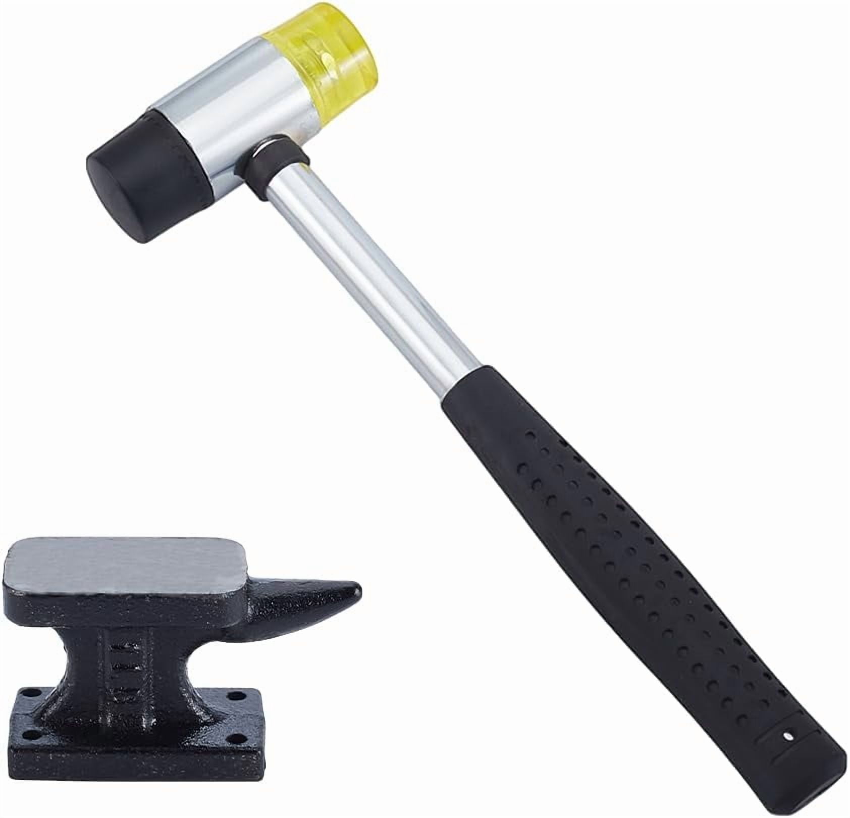 Mini Horn Anvil Set forged Iron Anvil with Rubber Hammer Blacksmith ...