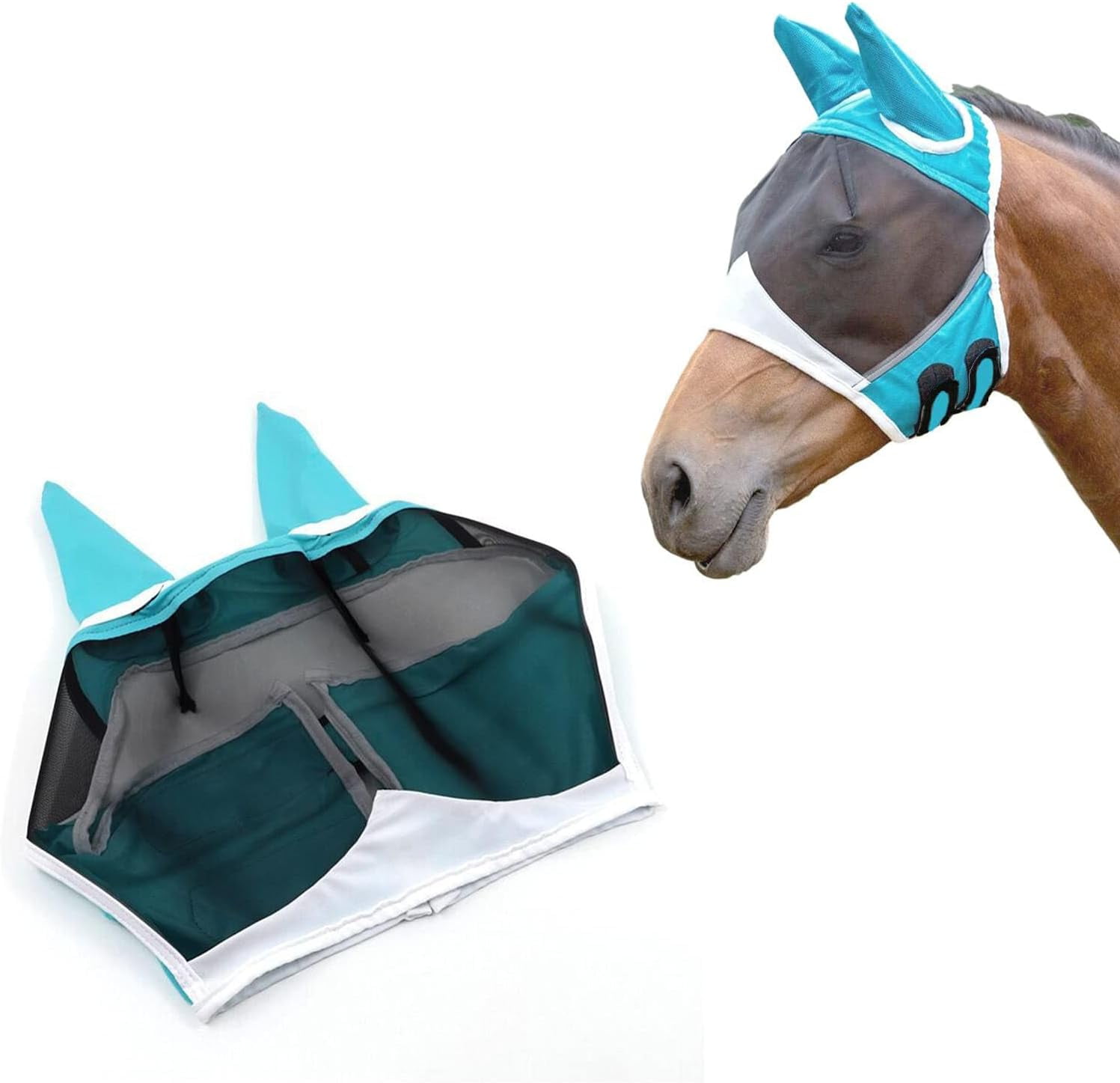 Mini Horse Fly Mask with Ears - 2025 New Super Comfort Fly Masks for ...