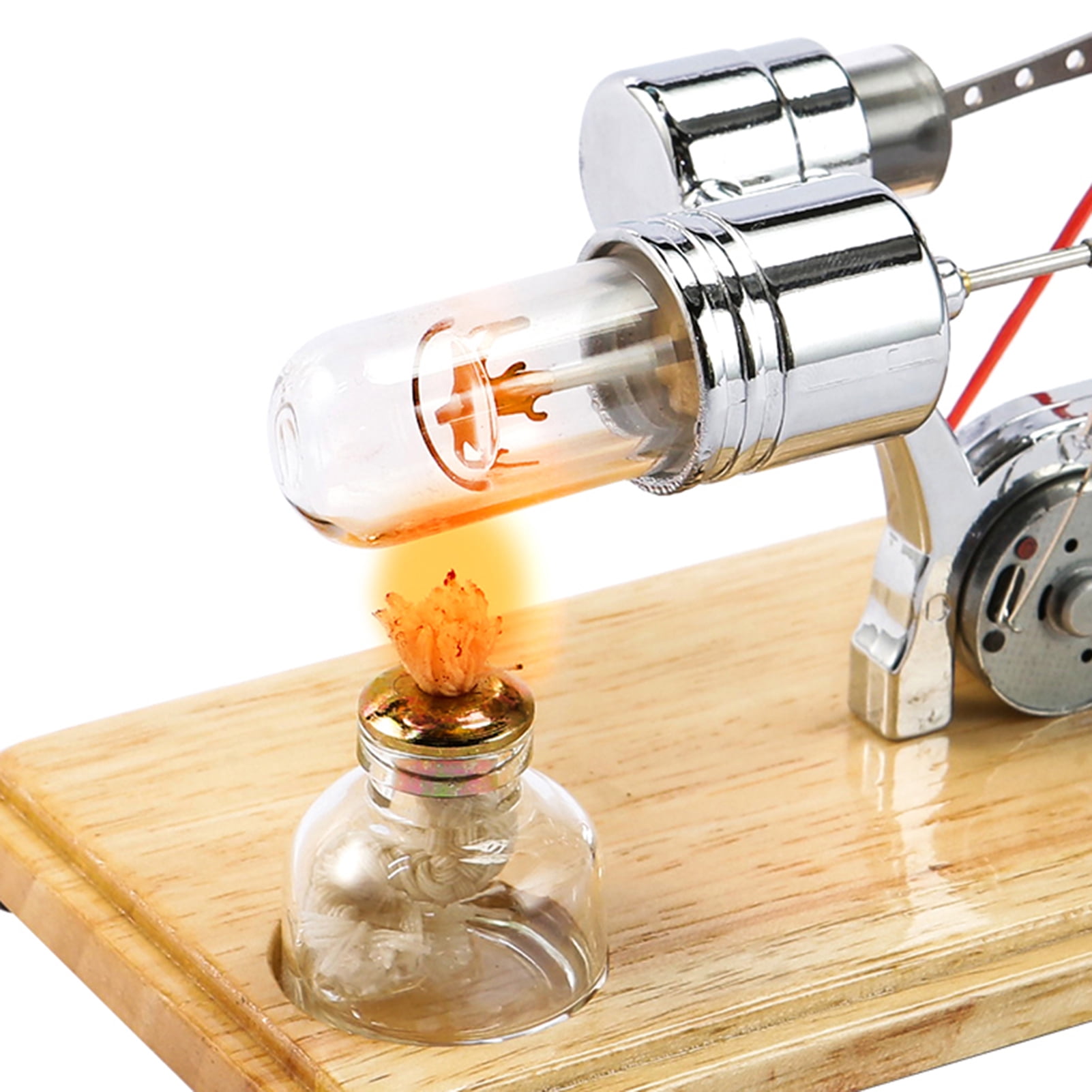 Mini Hot Air Stirling Engine Model Colorful LED Power Generator For ...