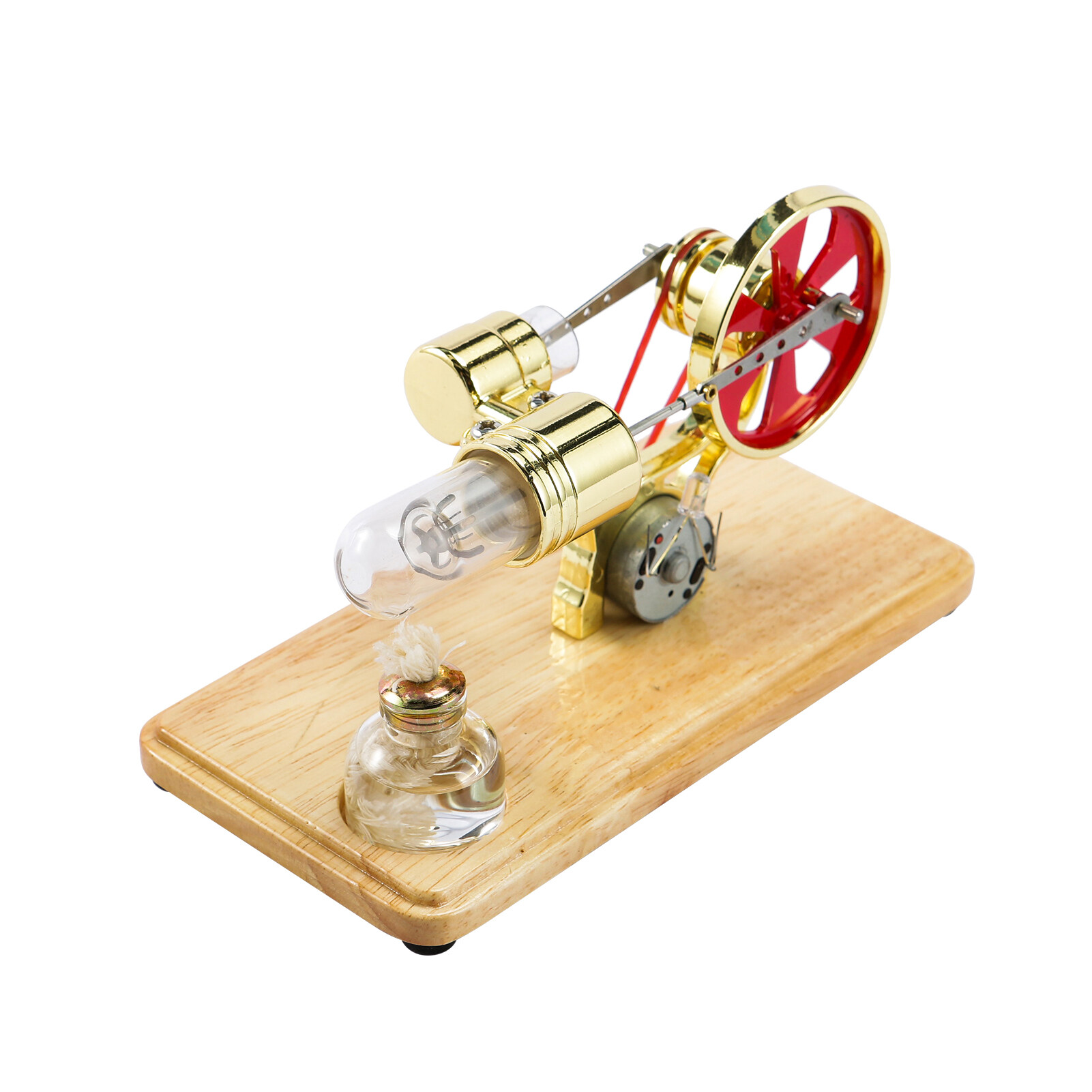Mini Hot Air Stirling Engine Motor Model Colorful LED Electricity Power ...