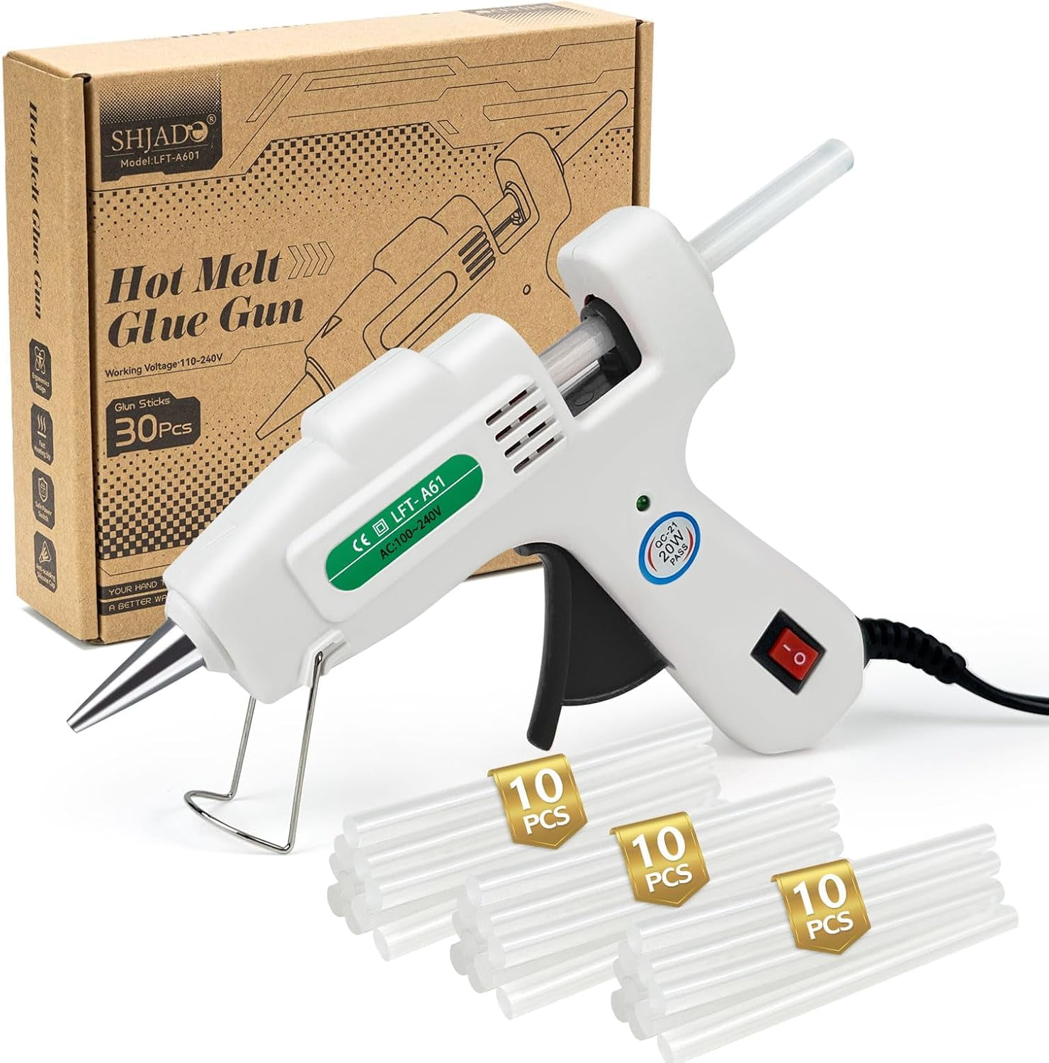 Mini Hot Glue Gun Kit with 30 Glue Sticks - Fast Preheating Hot Melt ...