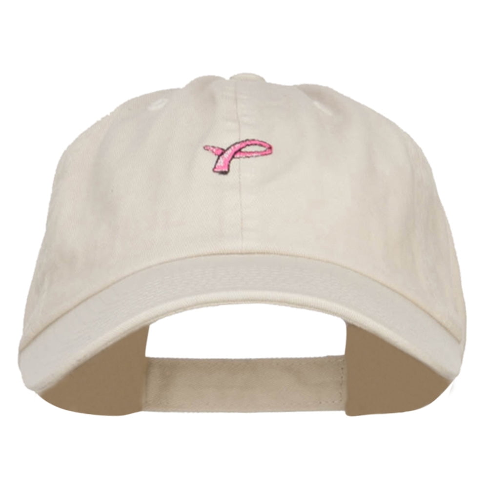 Mini Hot Pink Ribbon Embroidered Low Cap - Putty OSFM - Walmart.com