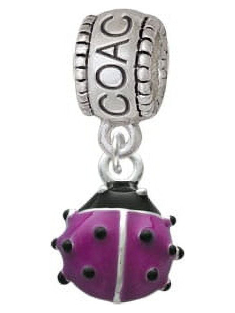 Mini Hot Purple Ladybug - Coach Charm Bead - Walmart Business Supplies
