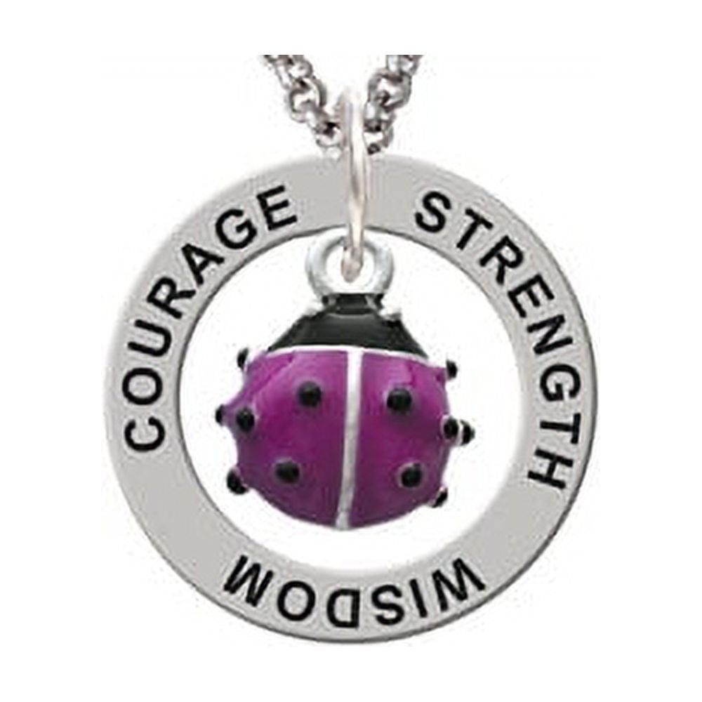 Mini Hot Purple Ladybug Strength Wisdom Courage Affirmation Ring ...
