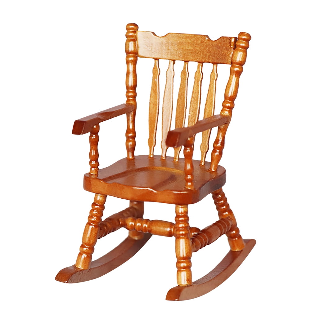 YuYiSan Wood Miniature Rocking Chair Model Simulation Chair Model Mini ...