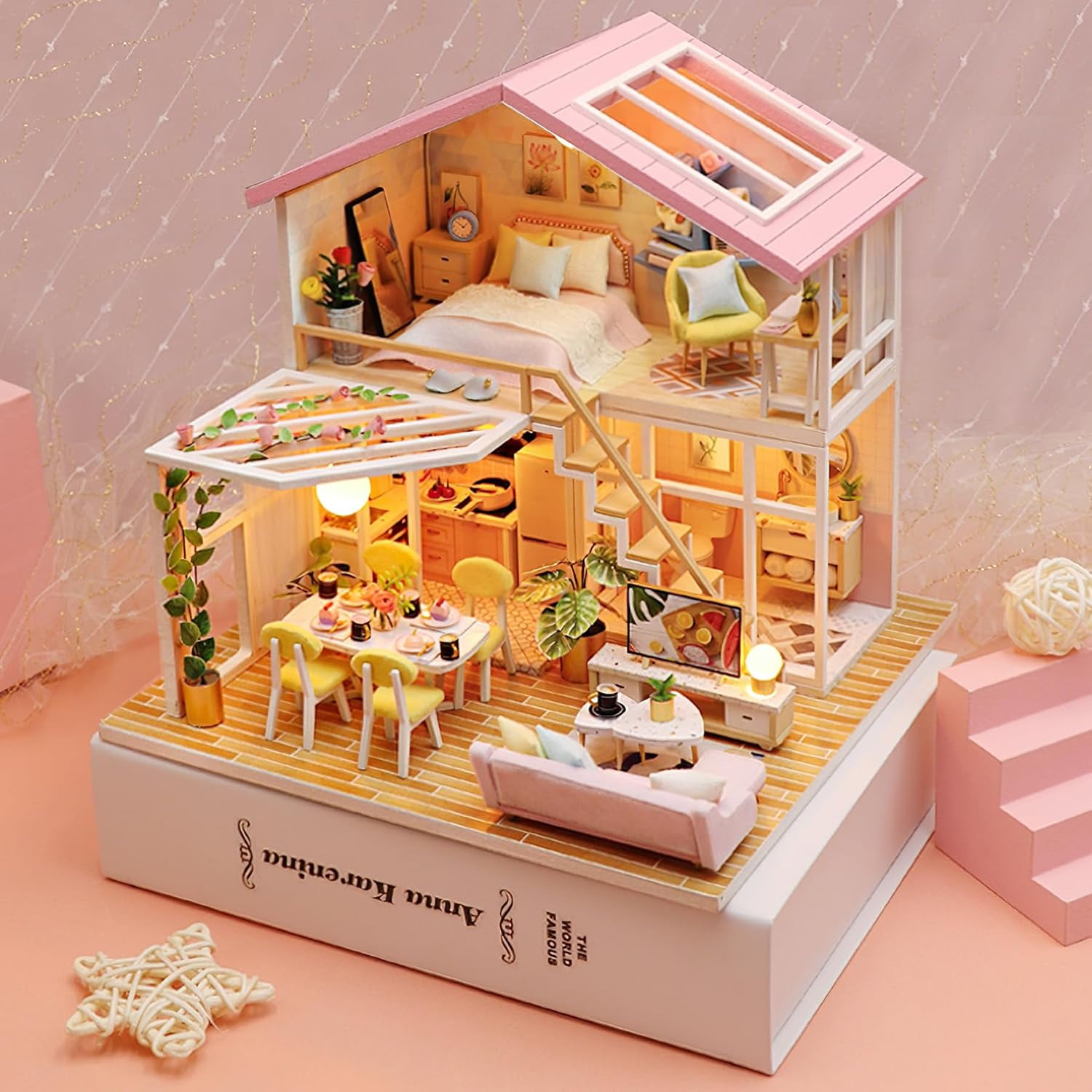 Mini House Building Kit for Adults, DIY Miniature Dollhouse Kit with ...