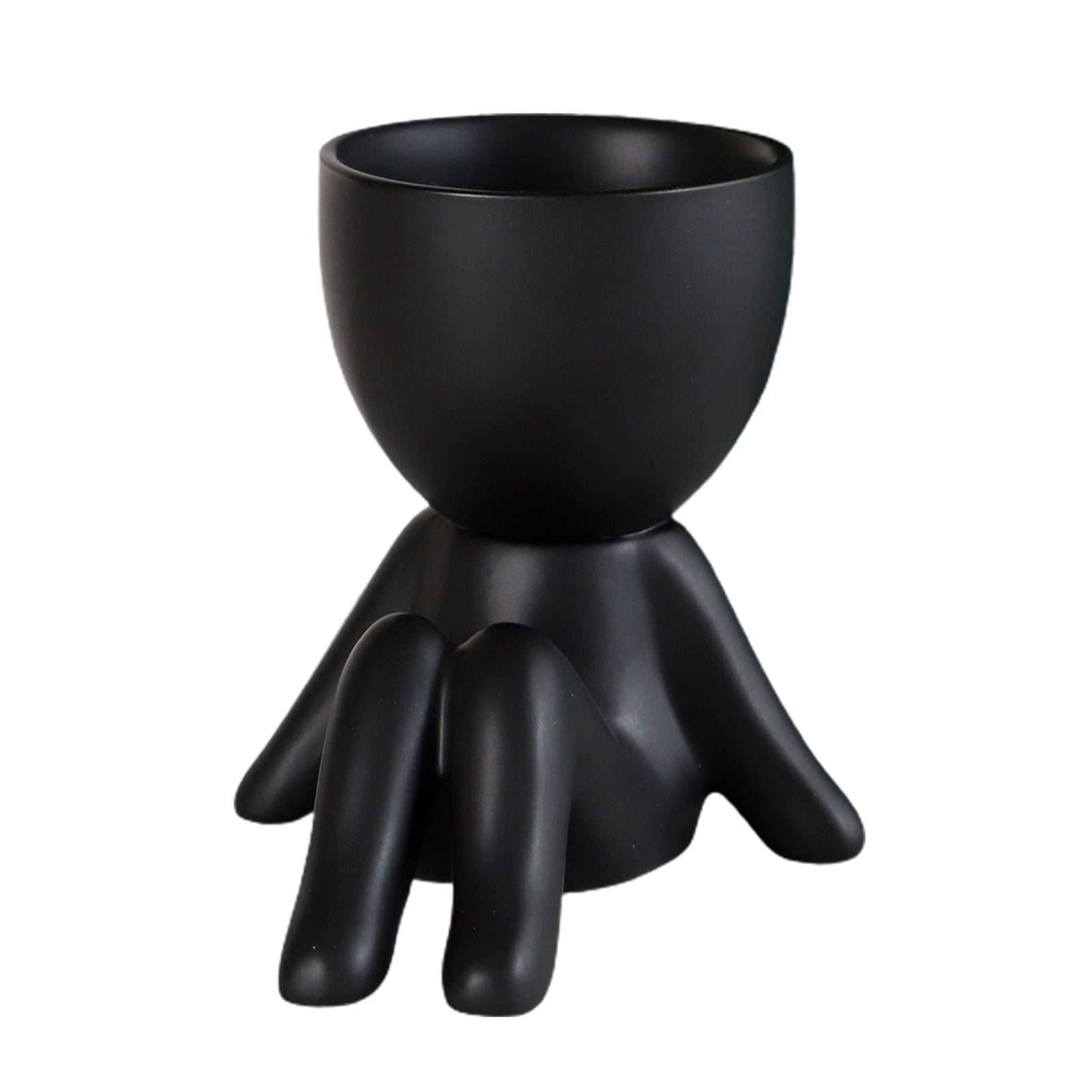 Mini Human Shaped Ceramic Flower Pot Small Figure Potted Plant Pot ...