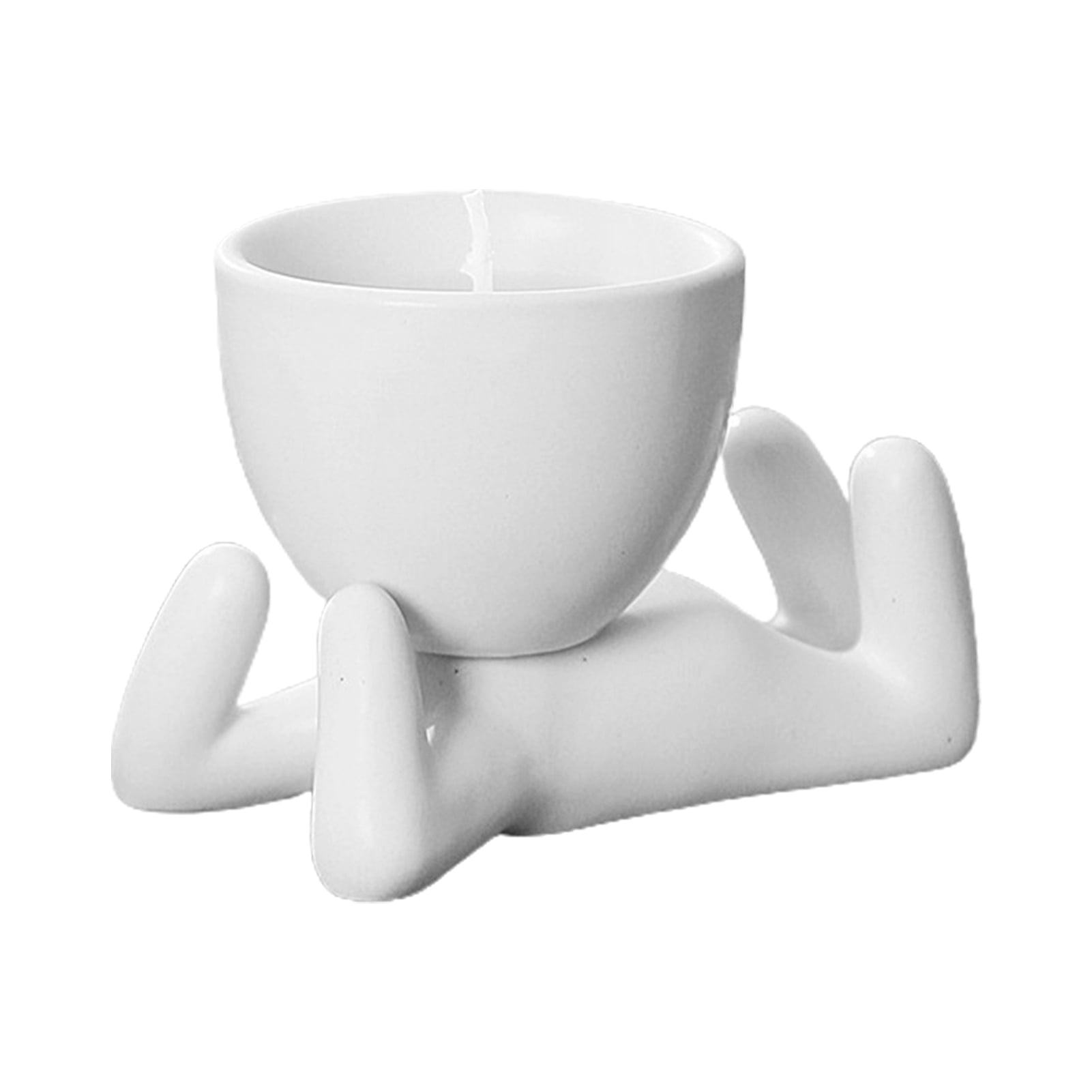 Mini Human Shaped Ceramic Flower Pot Small Figure Potted Plant Pot ...