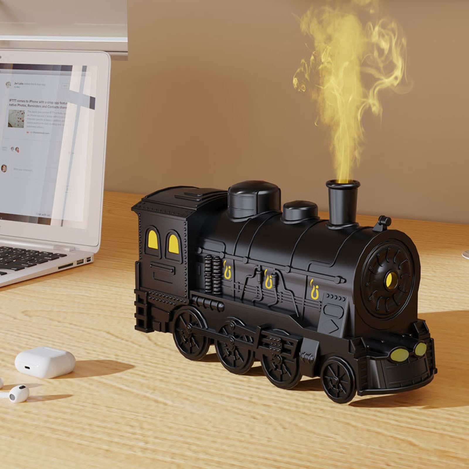 Mini Humidifier Train-Shaped Essential Oil Diffuser with 300ml Capacity ...