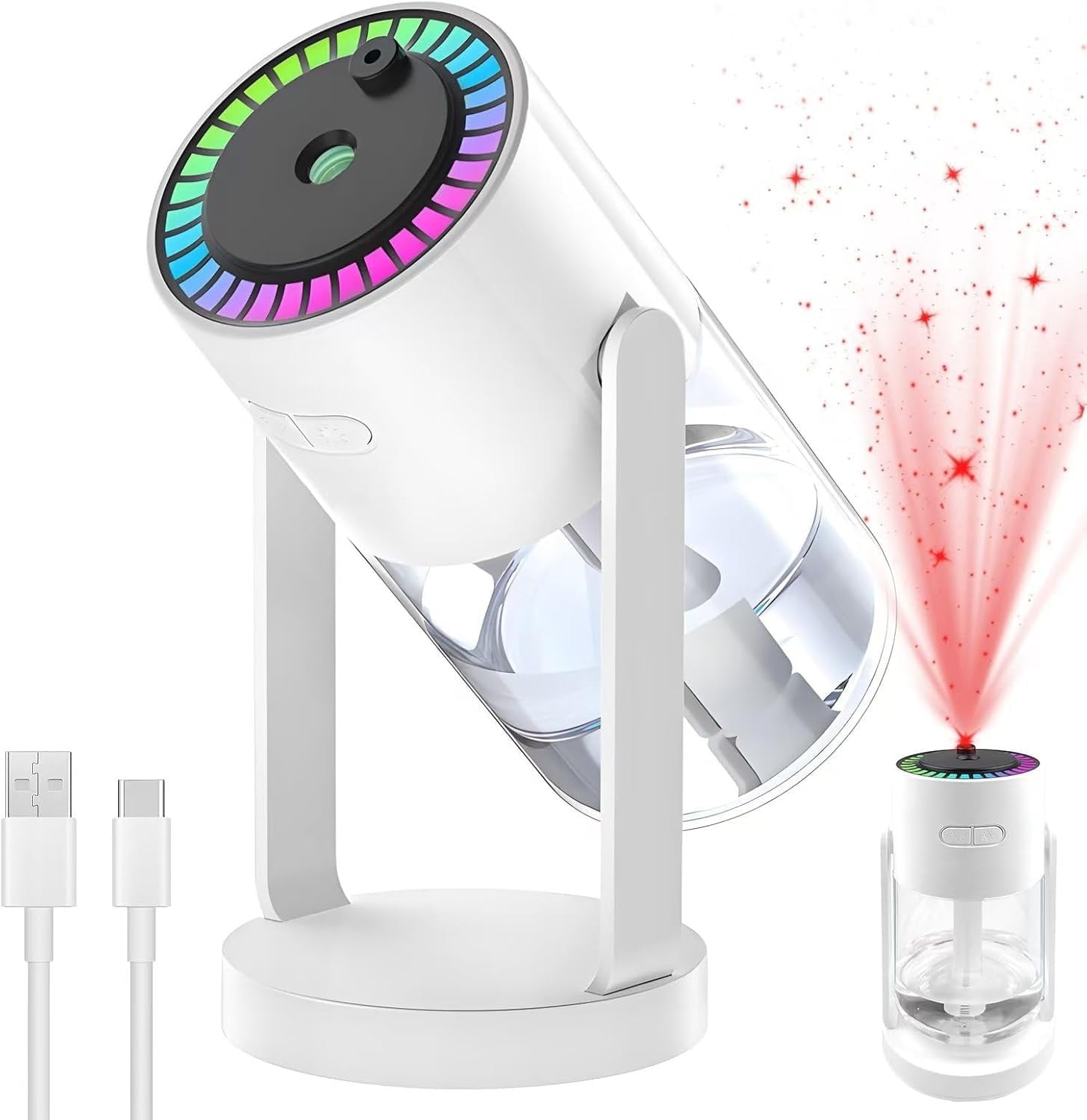 Mini Humidifier with Starry Sky Projection, USB Personal Desktop ...