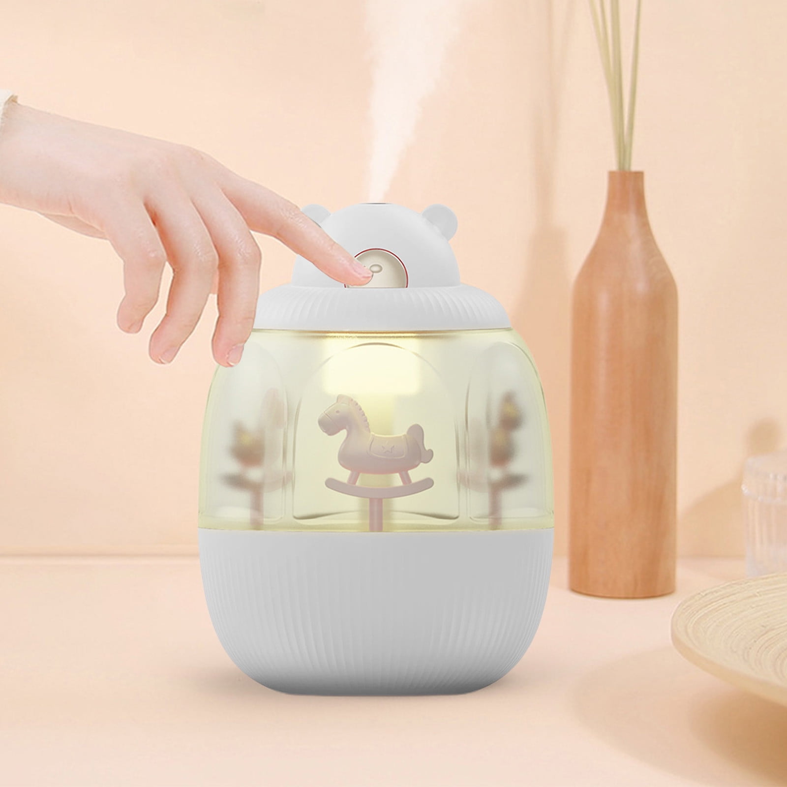 Mini Humidifiers Cute Micrometer Mist Humidifier, With Light, Carousel ...