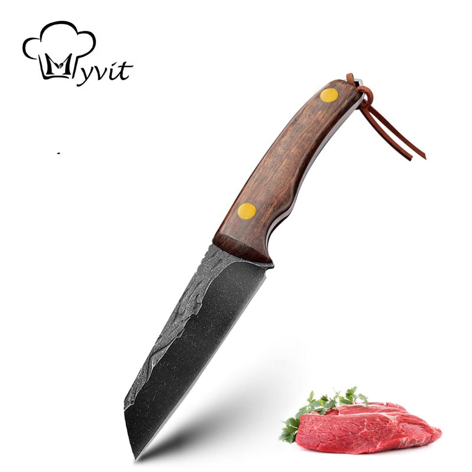 Mini Hunting Knife 3.5 Inch Full Tang Fixed Blade Knives Wood Handle ...