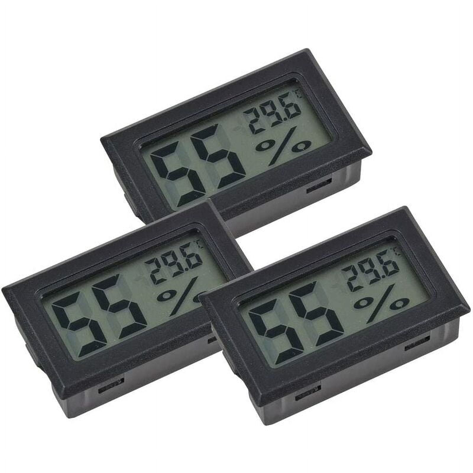 Mini Hygrometer Thermometer, 3 Pack LCD Digital Temperature Humidity ...