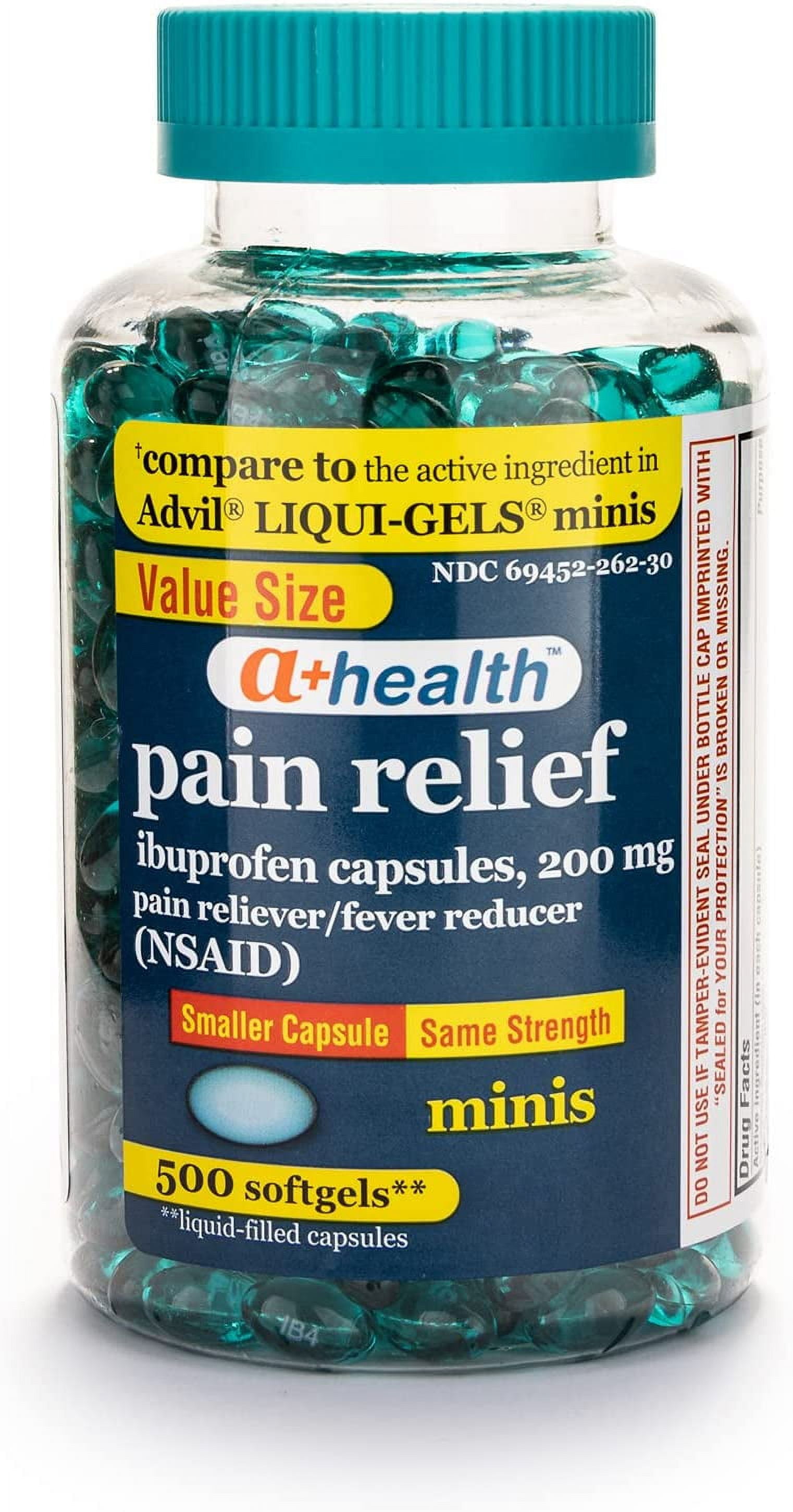 Mini Ibuprofen 200 Mg Softgels, Pain Reliever/Fever Reducer (NSAID ...