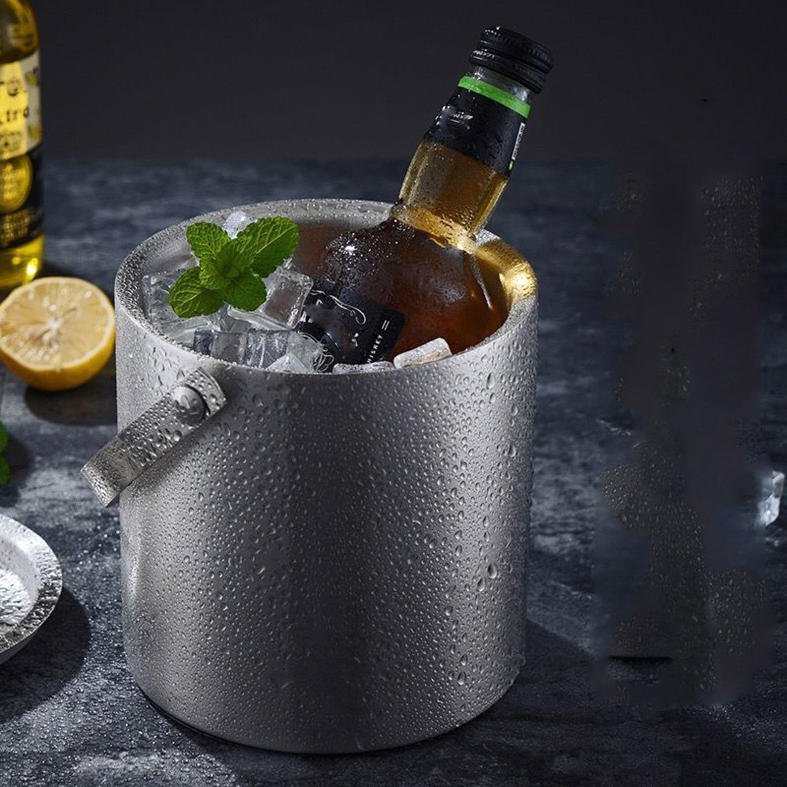 Mini Ice Bucket Portable Double Wall Ice Bucket,Stainless Steel Hotel ...