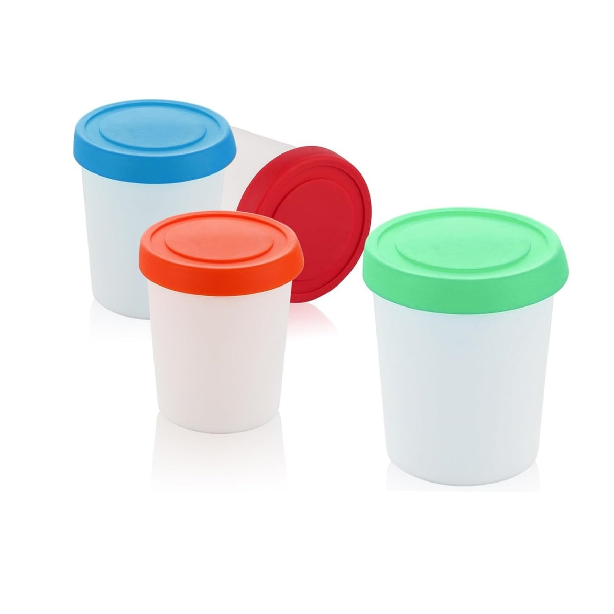 Mini Ice Cream Containers,Yayun Leak-Free Ice Cream Containers with Silicone Lids for Dessert ...