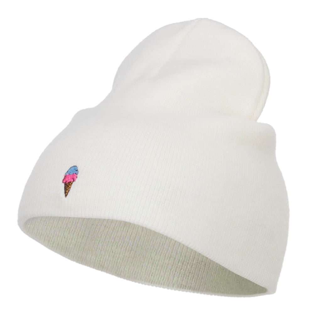Mini Ice Cream Embroidered Short Beanie - White OSFM - Walmart.com