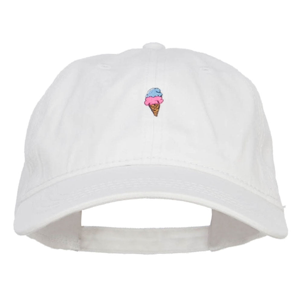 Mini Ice Cream Embroidered Washed Cap - White OSFM - Walmart.com