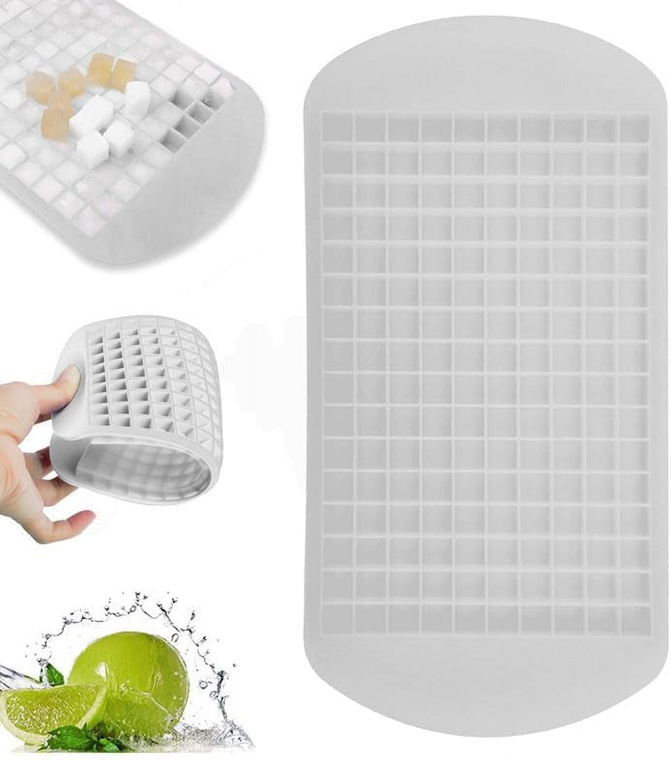 Mini Ice Cube Tray for Freezer, 160 Small Ice Cube Molds Easy Release ...