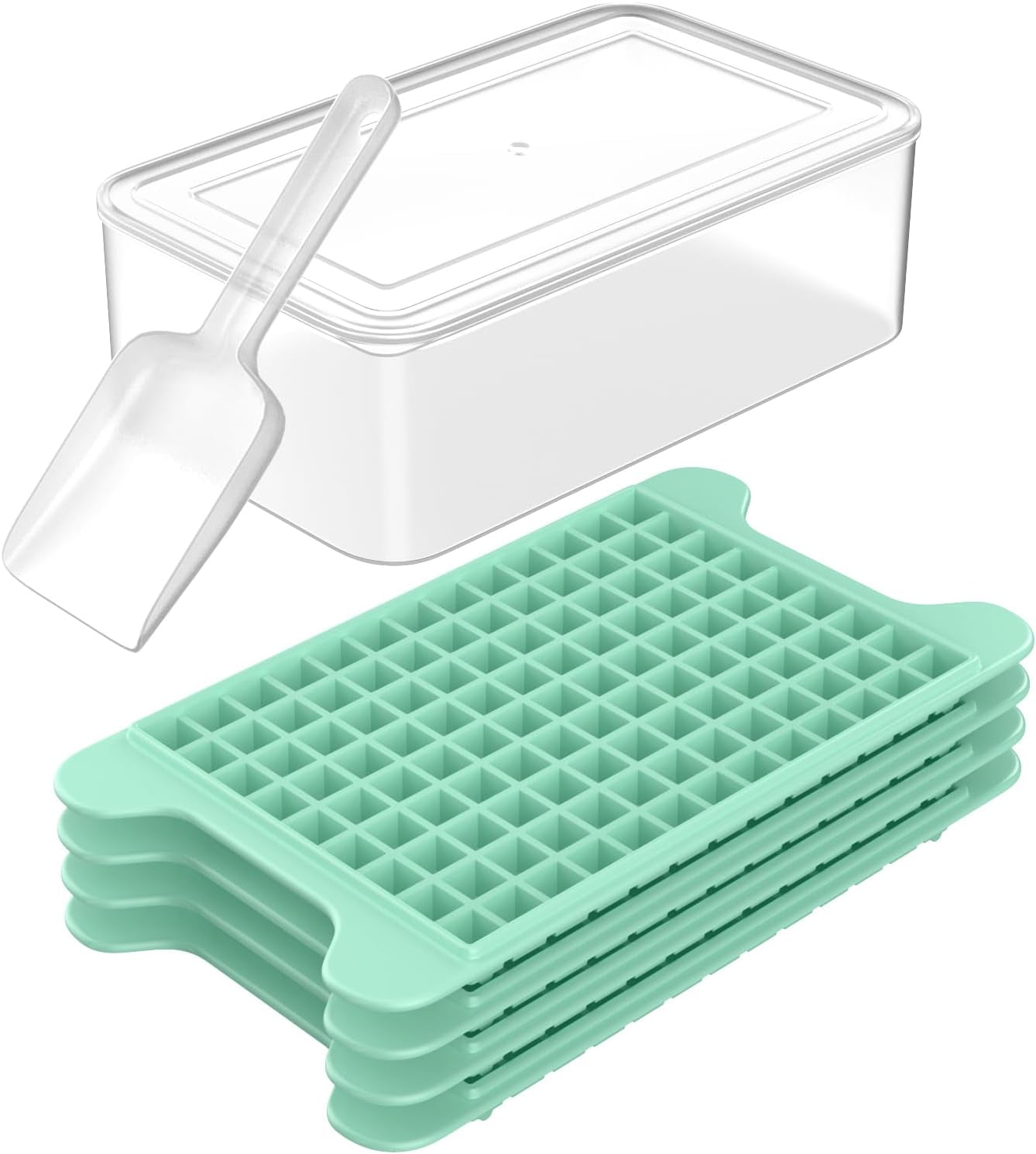 Mini Ice Cube Tray for Freezer: Small Ice Trays for Freezer with Bin ...