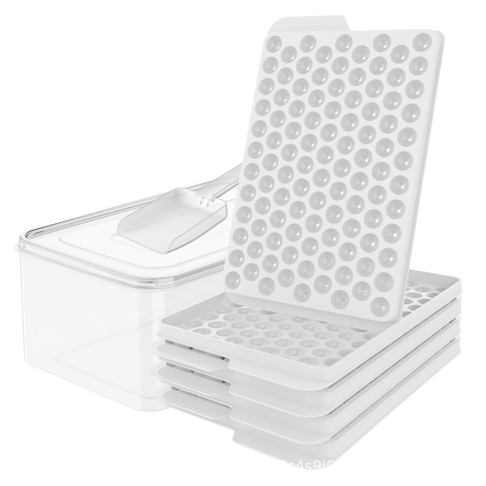 Mini Ice Cube Trays, 104 Balls Small Tiny Round Pebble Crushed Nugget ...