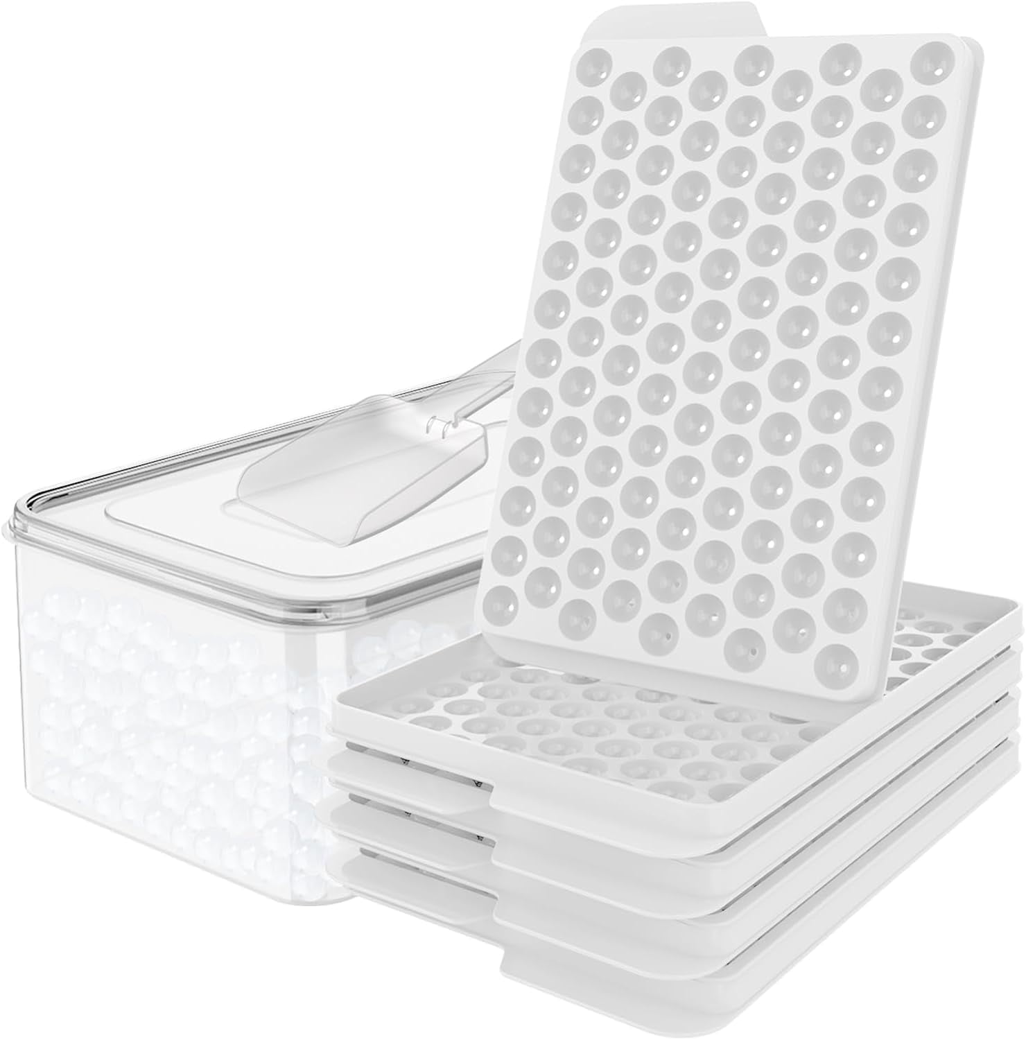 Mini Ice Cube Trays, Upgraded Small Easy Release Ice Cube Trays, 104x4 ...