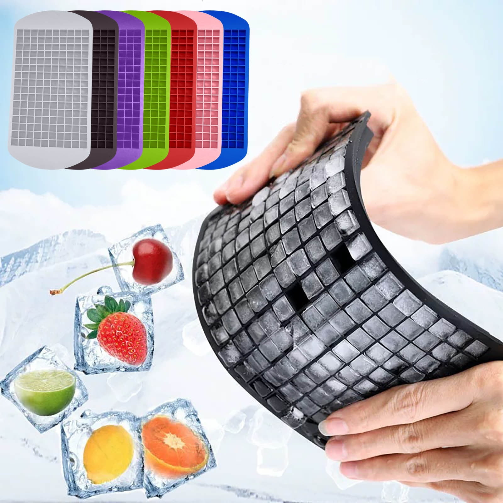 Mini Ice Cubes Tray for Freezer Portable Clearance, 4.8"*9.6" Silica ...