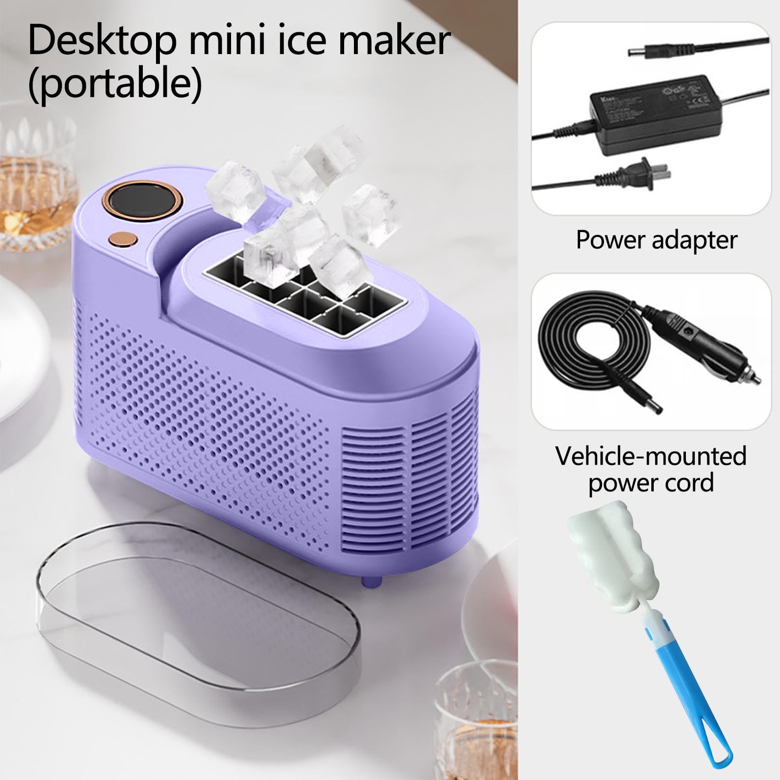 Mini Ice Maker - Automatic Ice Maker Compact Portable Transparent ...
