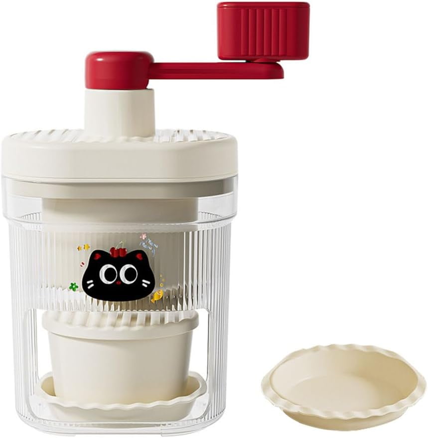 Mini Ice Shaver, Hand Crank Shaved Ice Machine Snow Cone Crusher with 1 ...