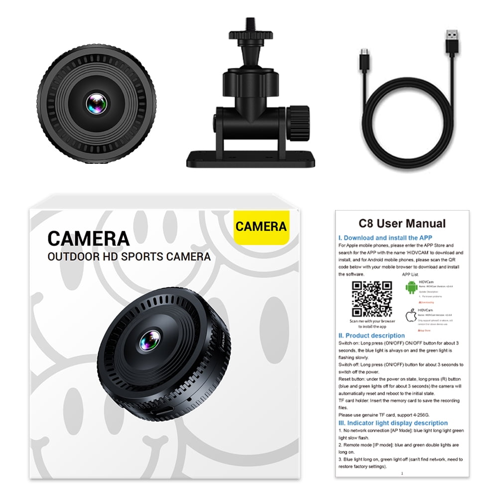 Mini Indoor Security Camera 1080P HD, Wireless Baby Pet Monitor with ...