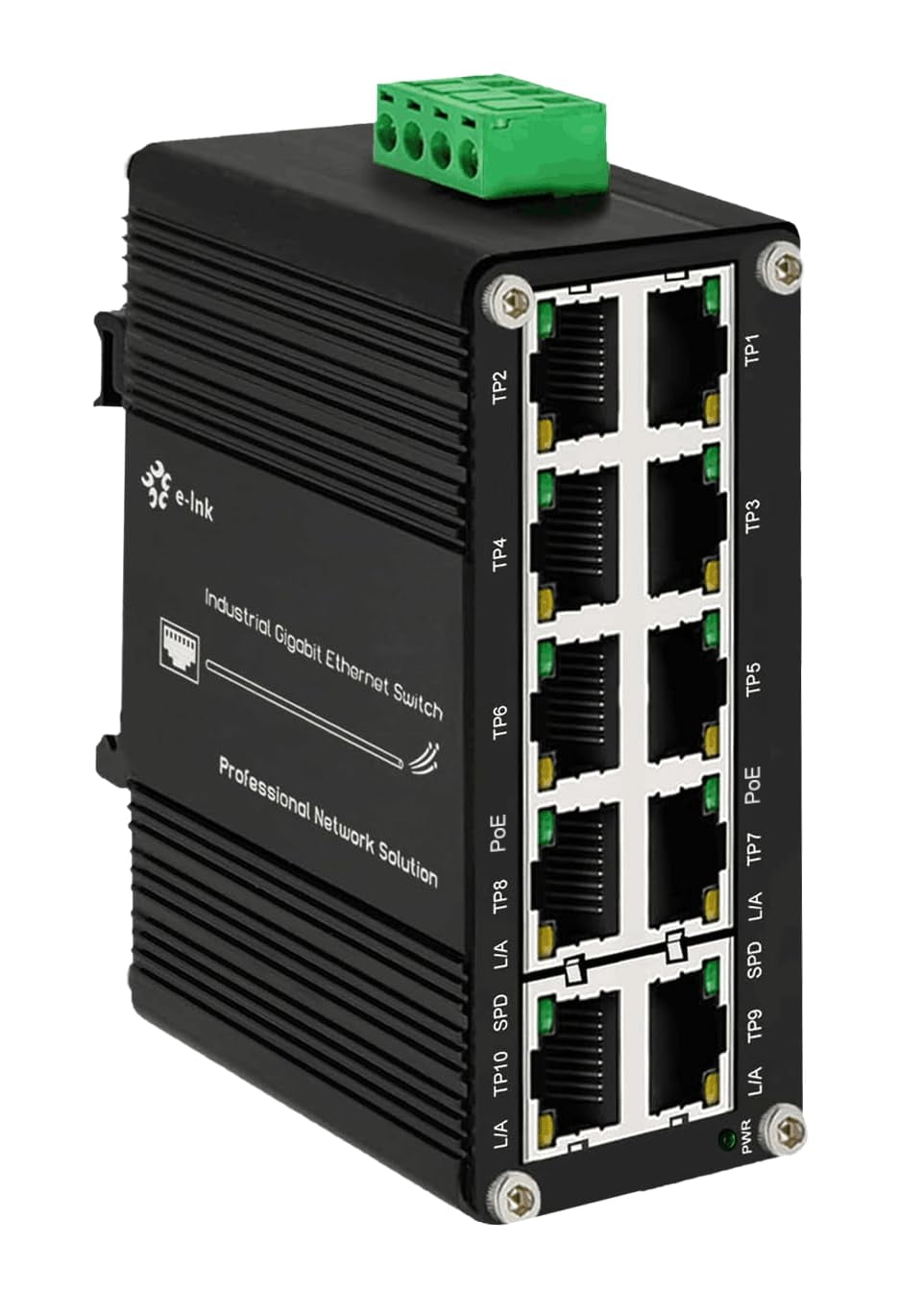 Mini Industrial 8-Port 10/100/1000T 802.3at PoE + 2-Port 10/100/1000T ...