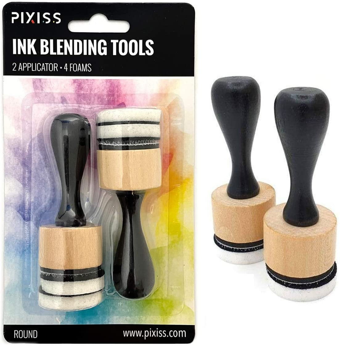 Mini Ink Blending Tools, 2 Pack Round with 4 Replacement Foam Pads for ...
