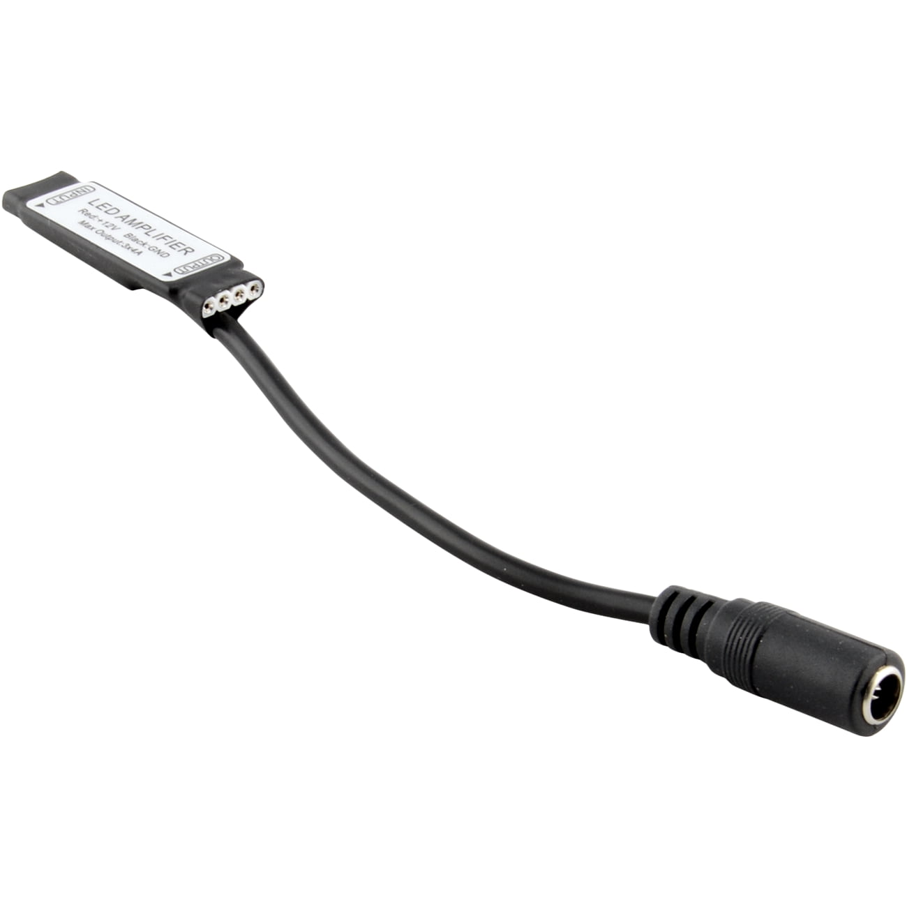 Mini Inline 12V LED Amplifier for RGB Strip Light with Barrel Connector ...