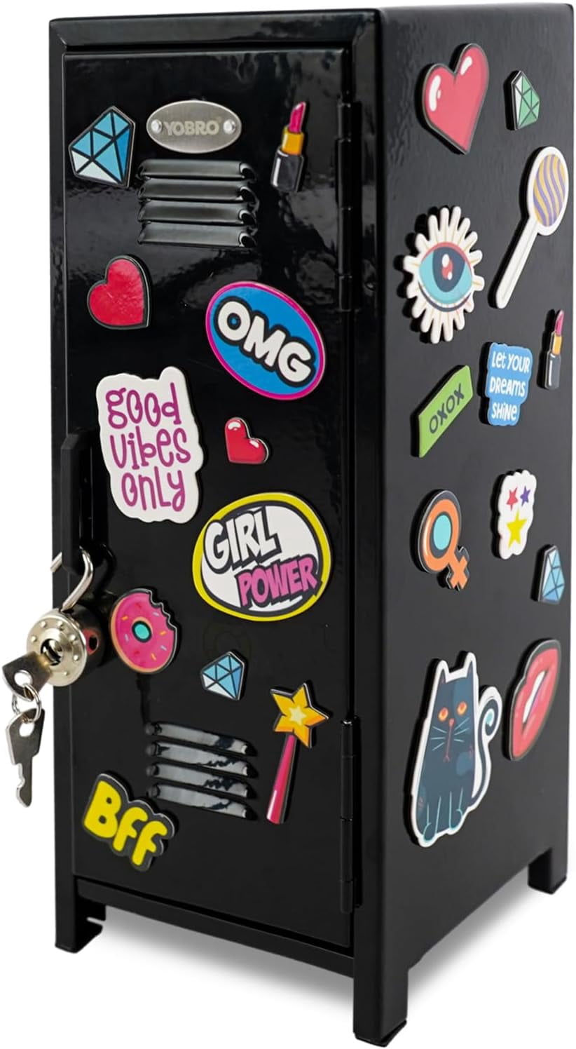 Mini Iron Safe Box with Lock and Magnets, Mini Storage Locker for Desk ...