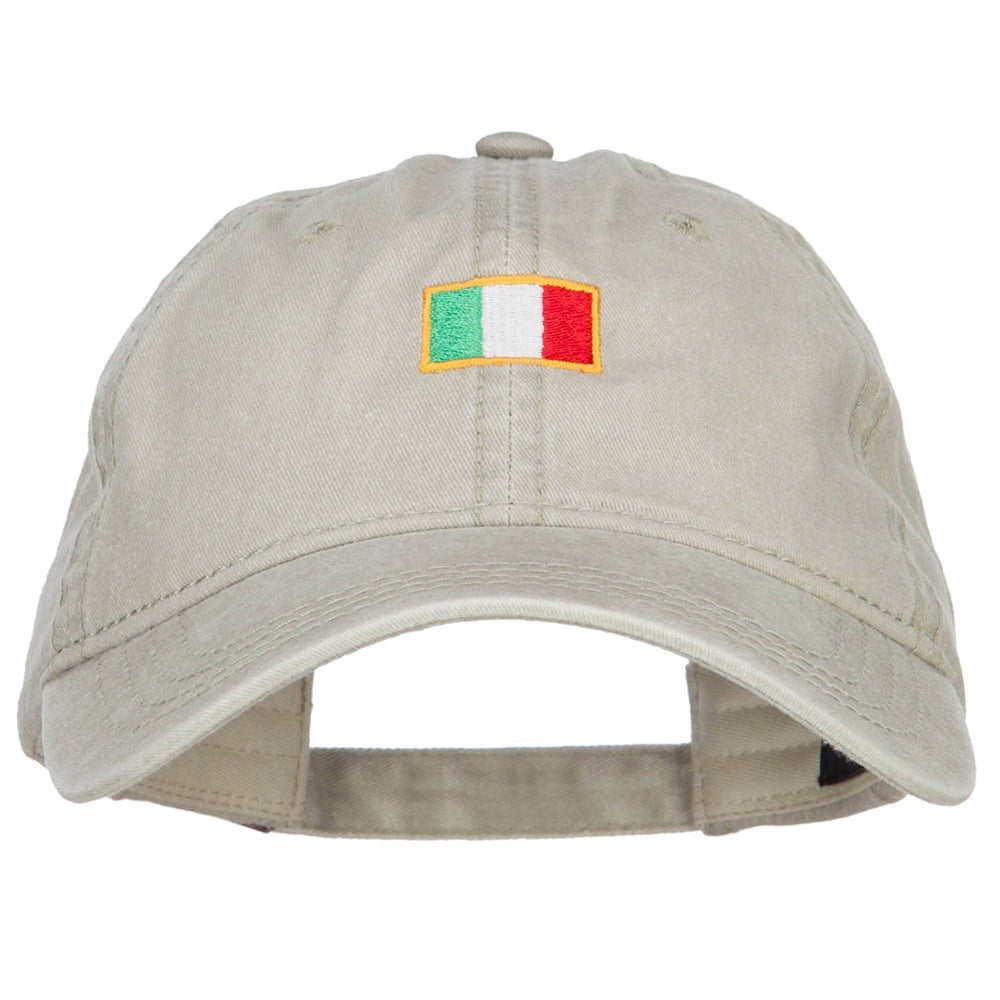 Mini Italy Flag Embroidered Washed Cap - Khaki OSFM - Walmart.com