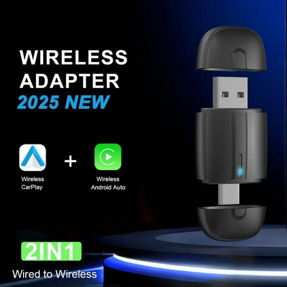 Mini J Car Wired To Wireless CarPlay 2-in-1 Android Auto Box Dual ...