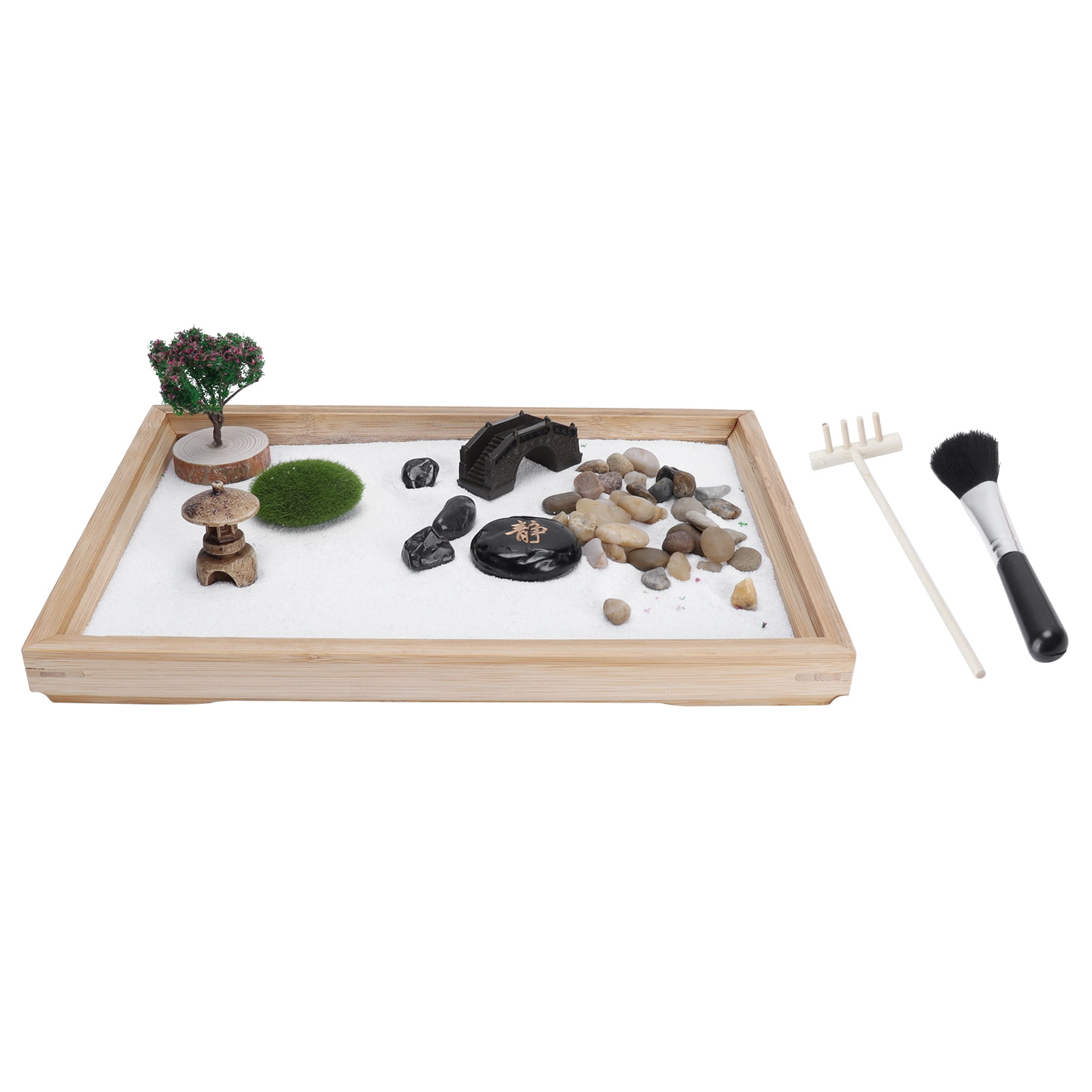 Mini Japanese Sand Garden Kit, Zen Meditation Tabletop Decoration ...