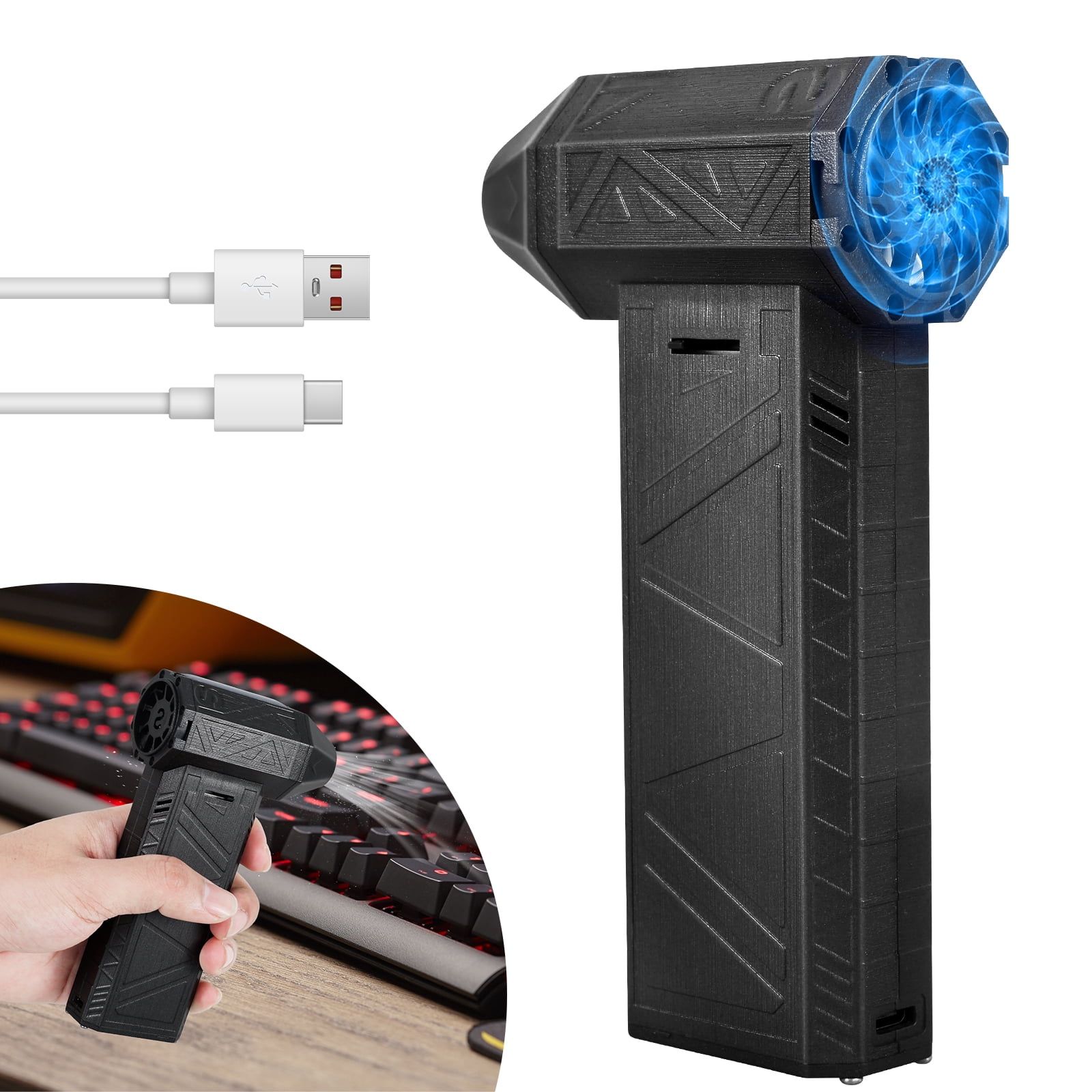 Mini Jet Fan Blower 8000mAh Rechargeable Jet Dry Mini Blower 130000RPM ...