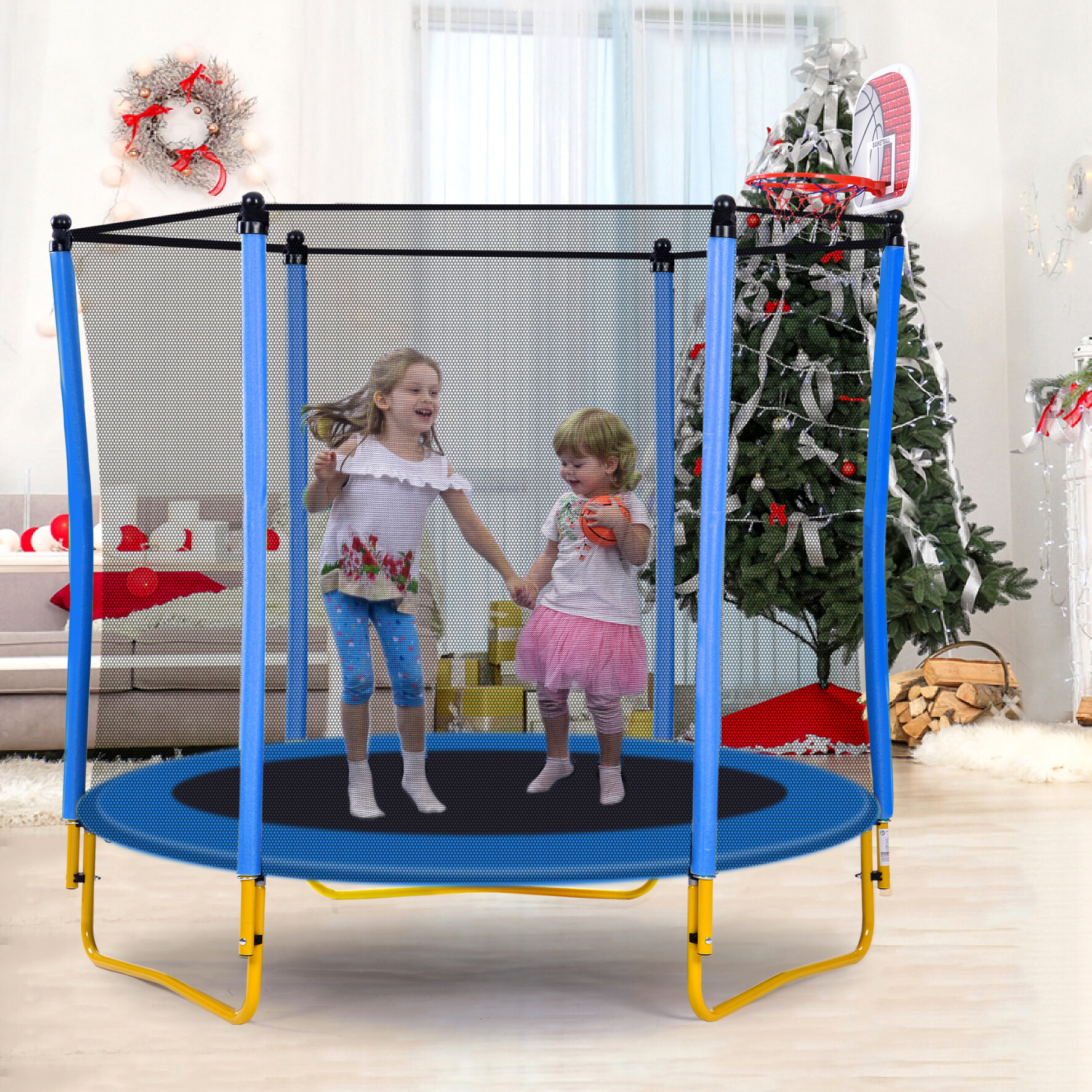 Mini Jump Recreational Trampolines for Kids, 5.5 FT Toddler Trampoline ...