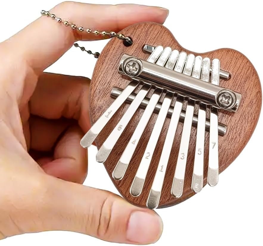 Mini Kalimba Thumb Piano 8 Key Solid Wood Finger Piano Marimba with box ...