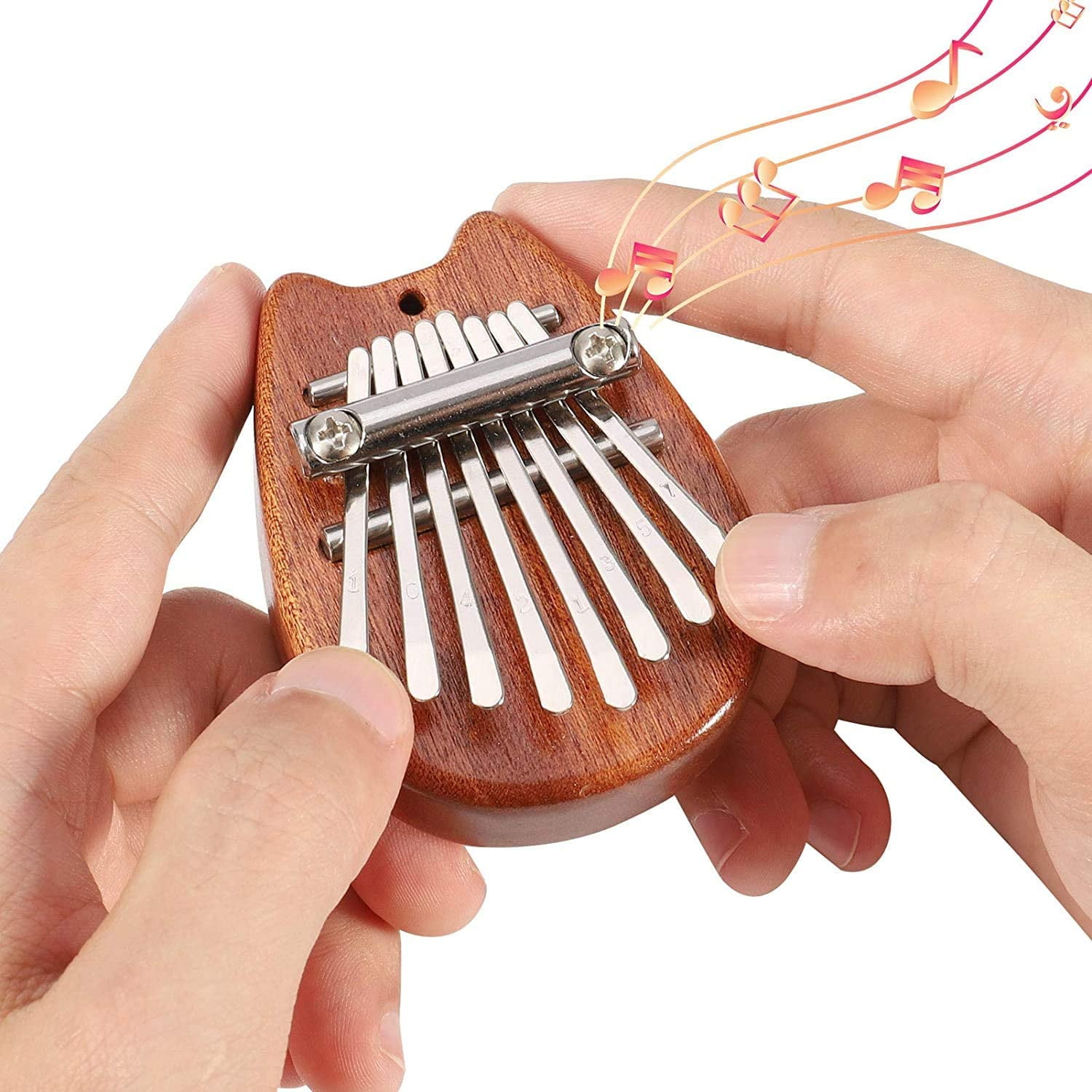 Mini Kalimba Thumb Piano, Solid Wood 8 Keys Finger Piano, Portable ...
